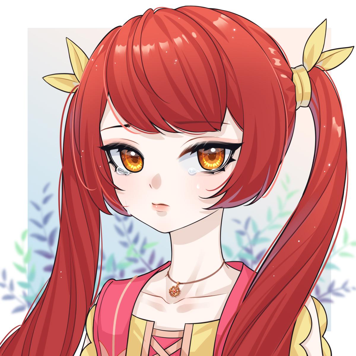 The Big ImageBoard (TBIB) - 1girl blue background border bow brown eyes ...