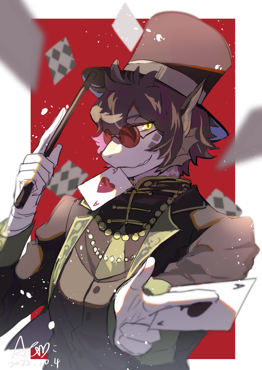 The Big ImageBoard (TBIB) - 2022 anthro arknights black clothing black hair blonde hair card ...