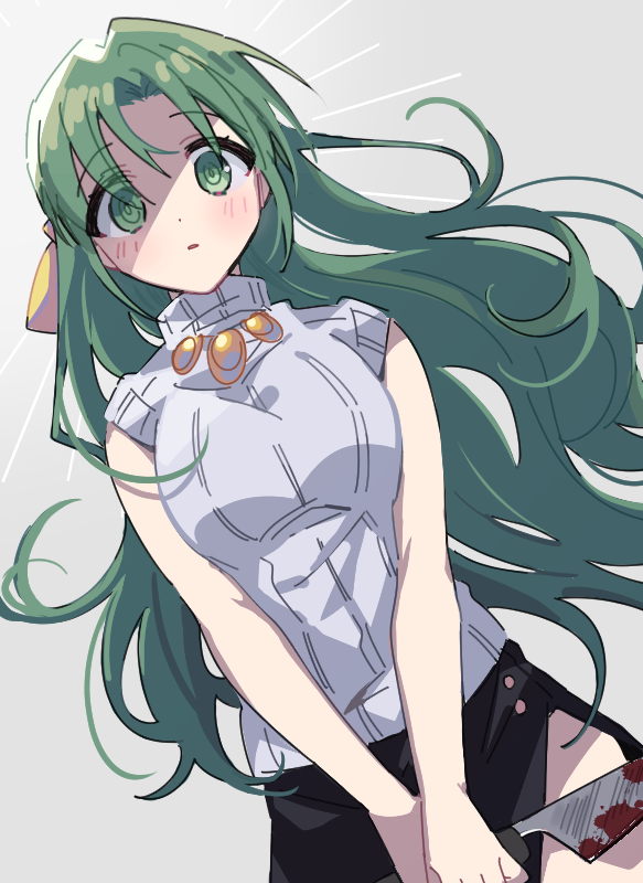 The Big ImageBoard (TBIB) - 1girl black skirt blood blood on knife ...