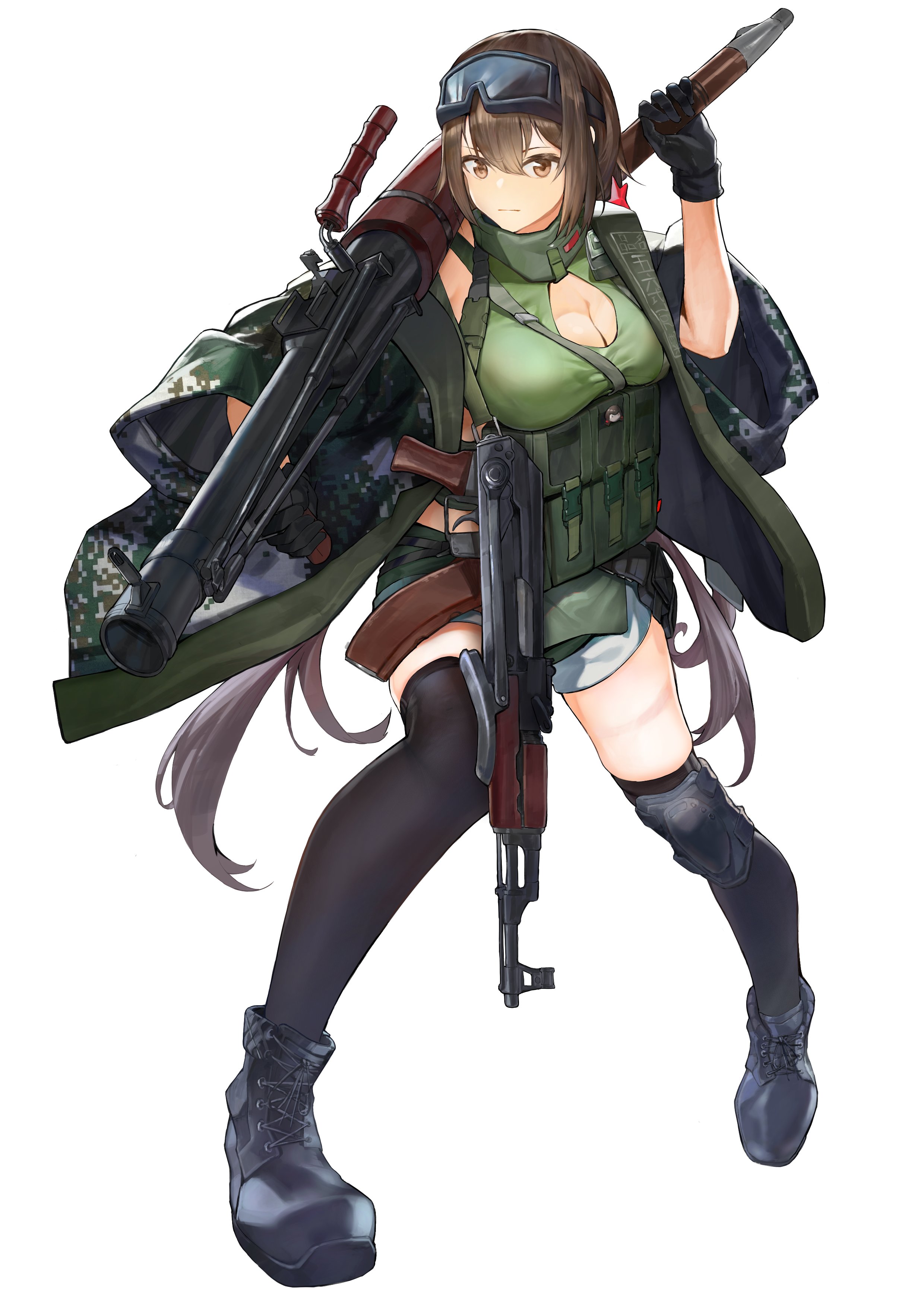 The Big Imageboard Tbib Absurdres Assault Rifle Black Gloves Black