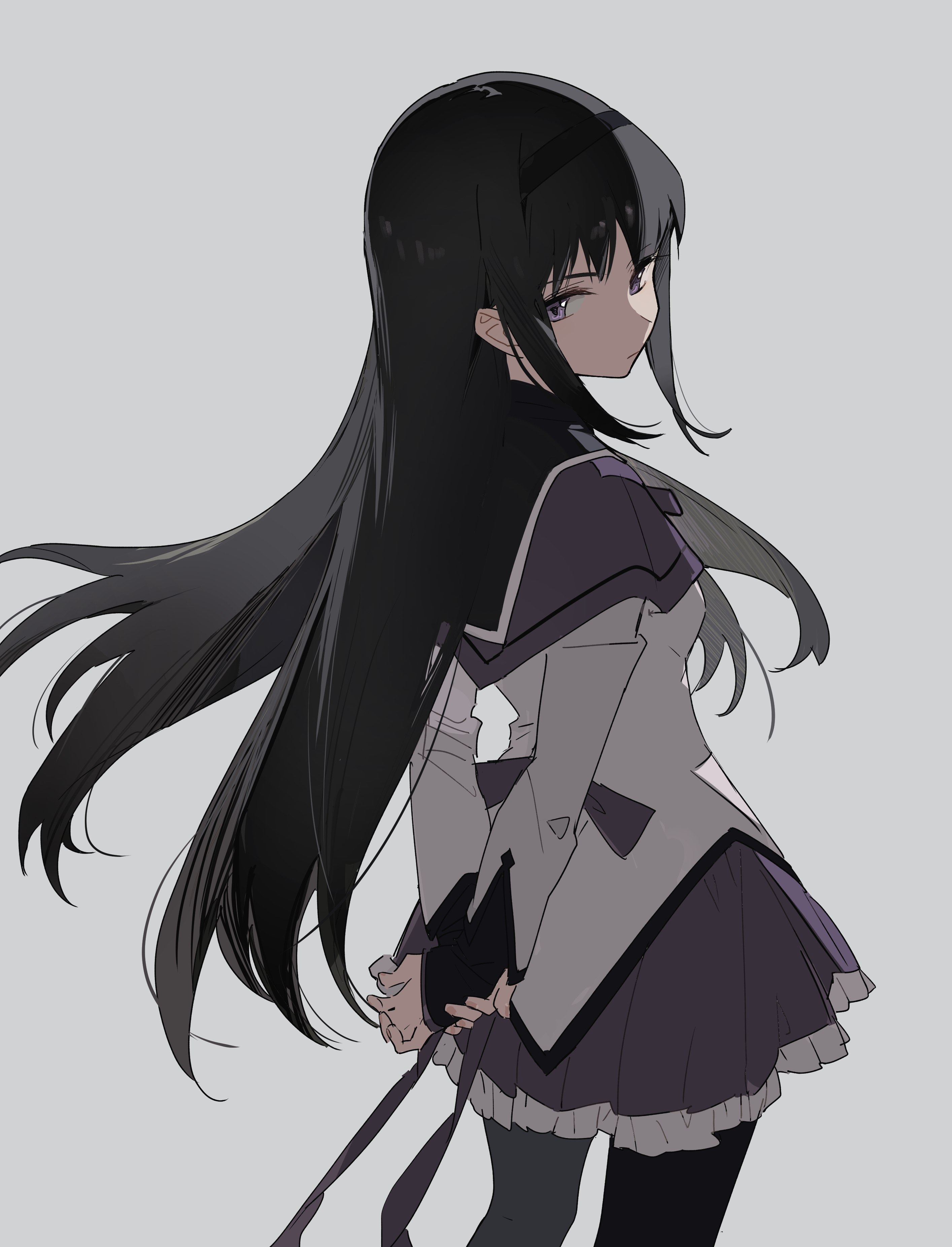 The Big ImageBoard (TBIB) - 1girl absurdres akemi homura arm behind back black hair black ...