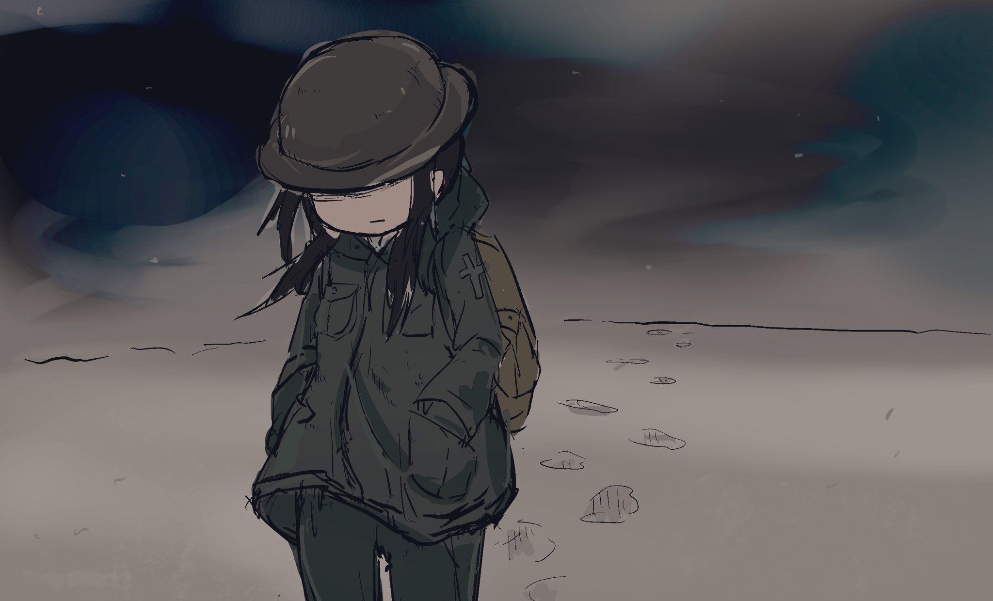 The Big ImageBoard (TBIB) - 1girl backpack bag black hair brodie helmet ...