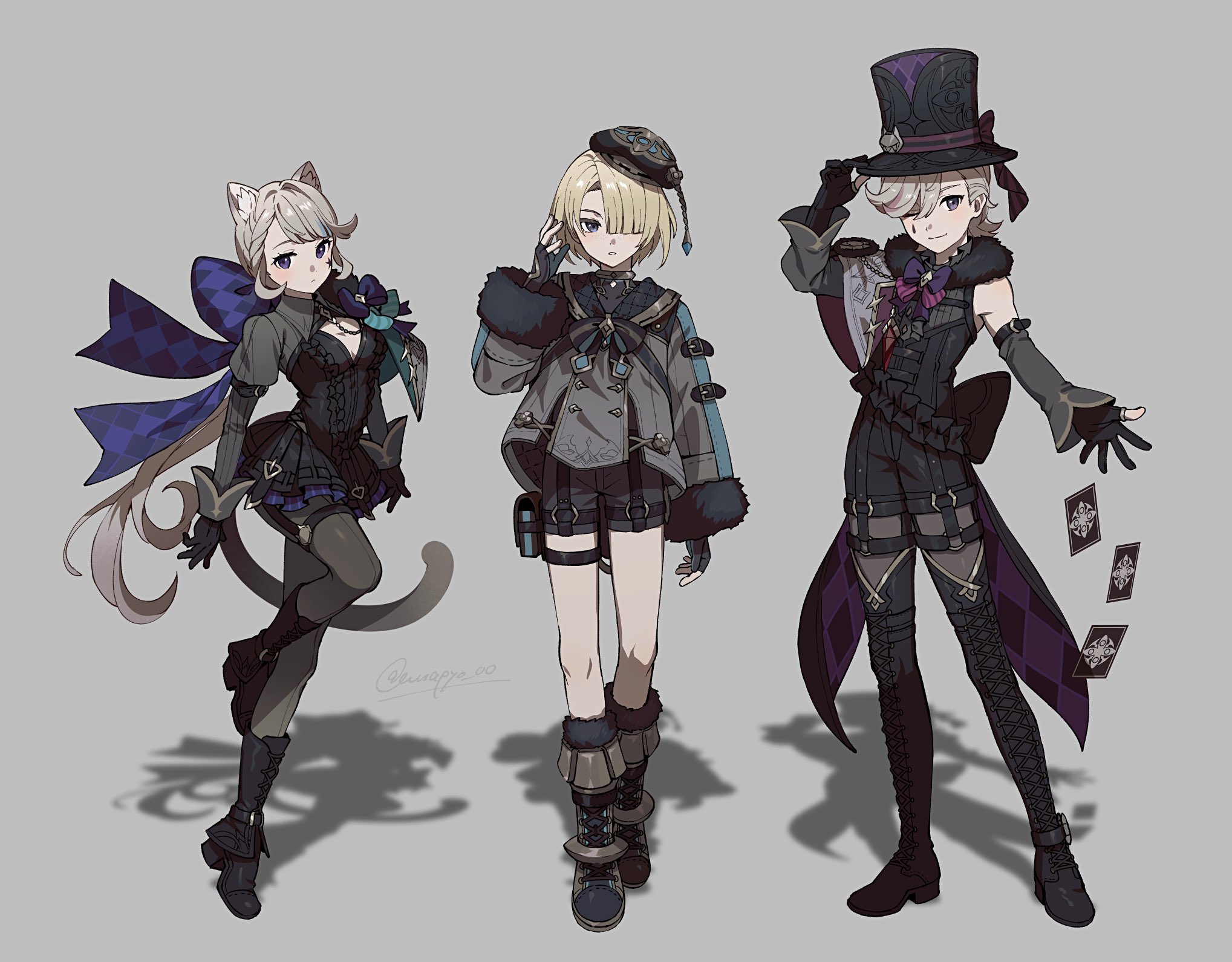 The Big ImageBoard (TBIB) - 1girl 2boys animal ears brother and sister ...