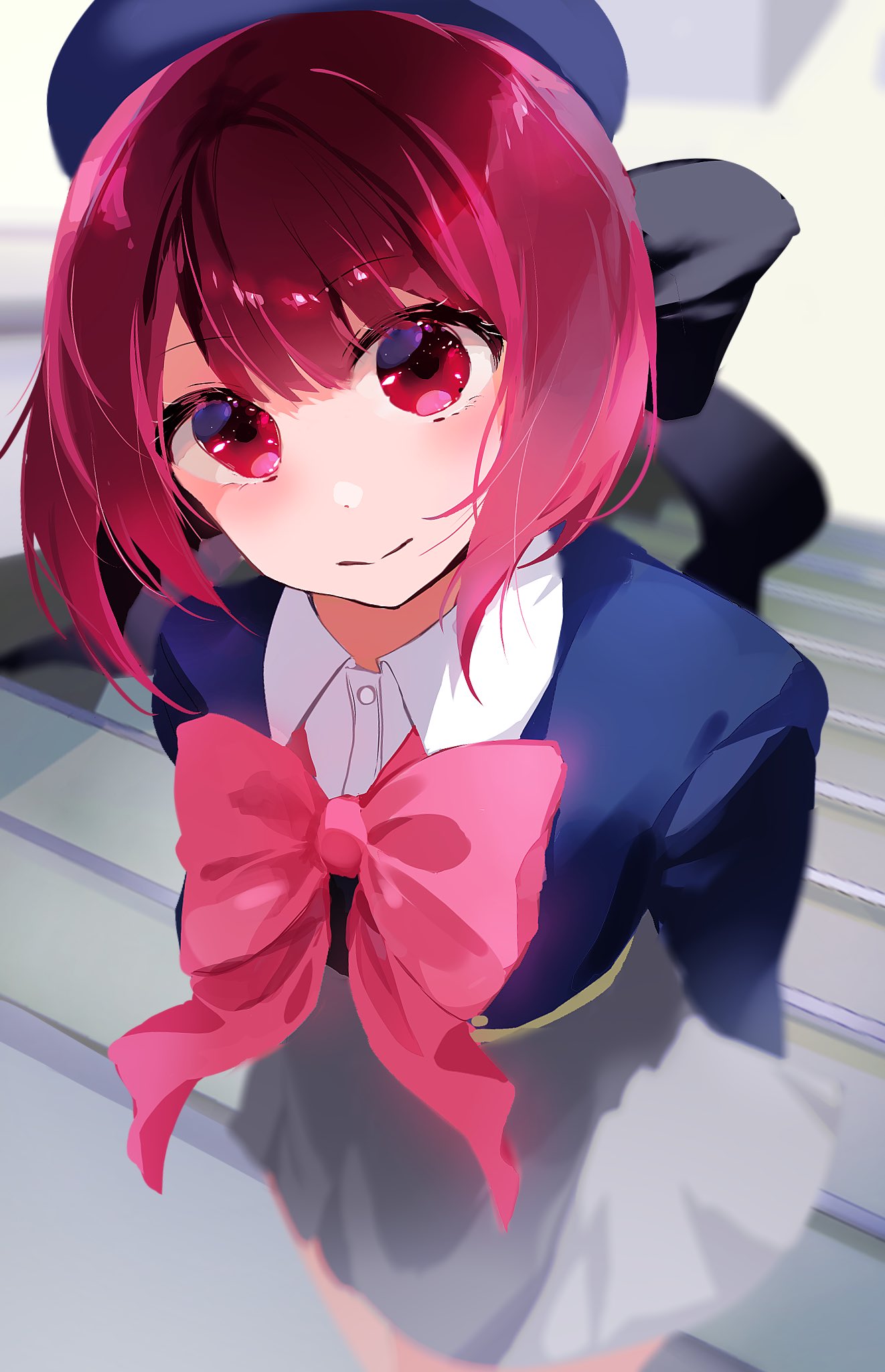 The Big ImageBoard (TBIB) - 1girl arima kana beret blue headwear blue vest bob cut bonnodori1 ...