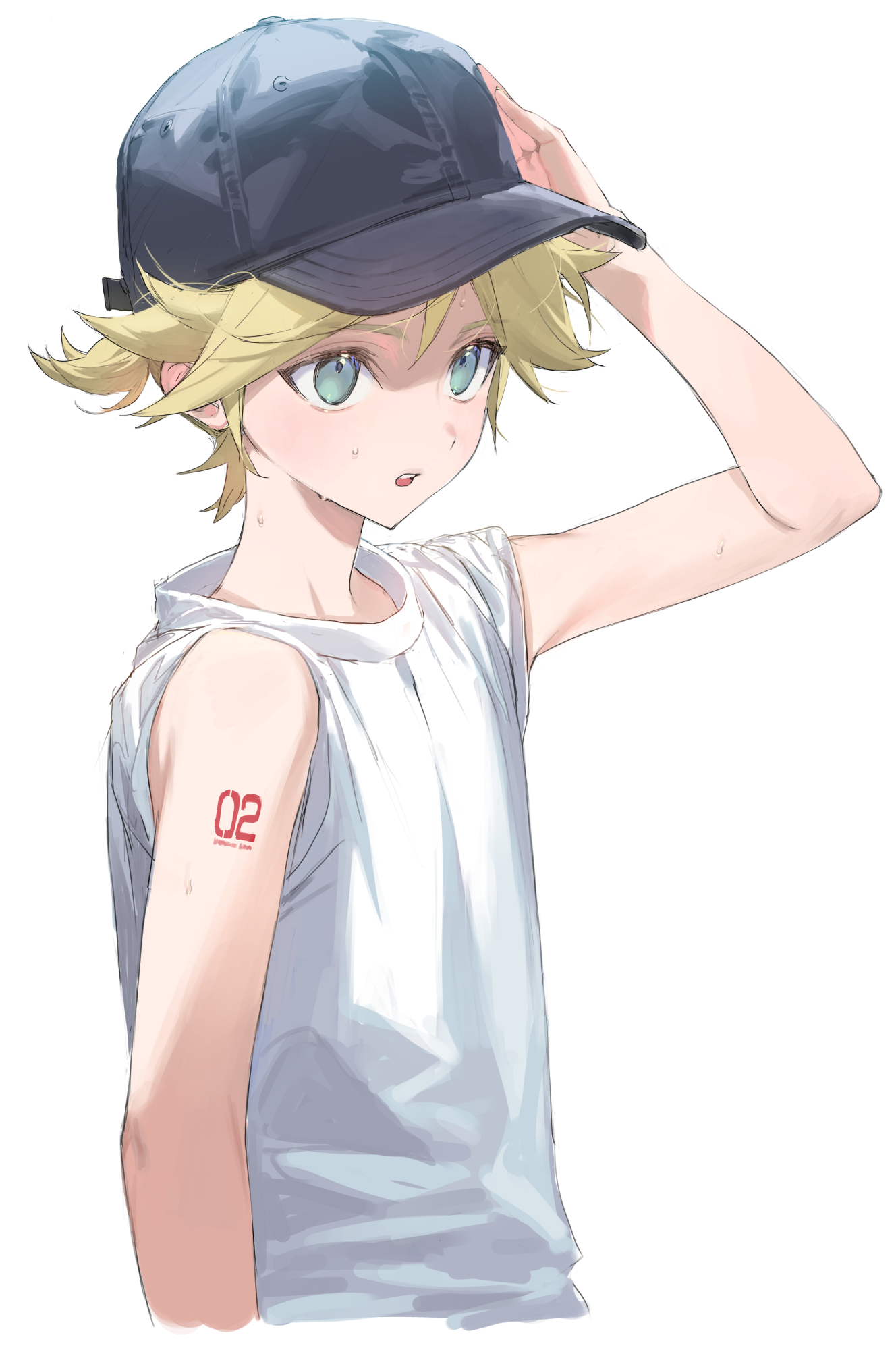 The Big ImageBoard (TBIB) - 1boy aqua eyes arm tattoo baseball cap ...