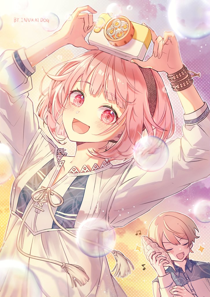 The Big ImageBoard (TBIB) - 1boy 1girl arms up blonde hair blush ...