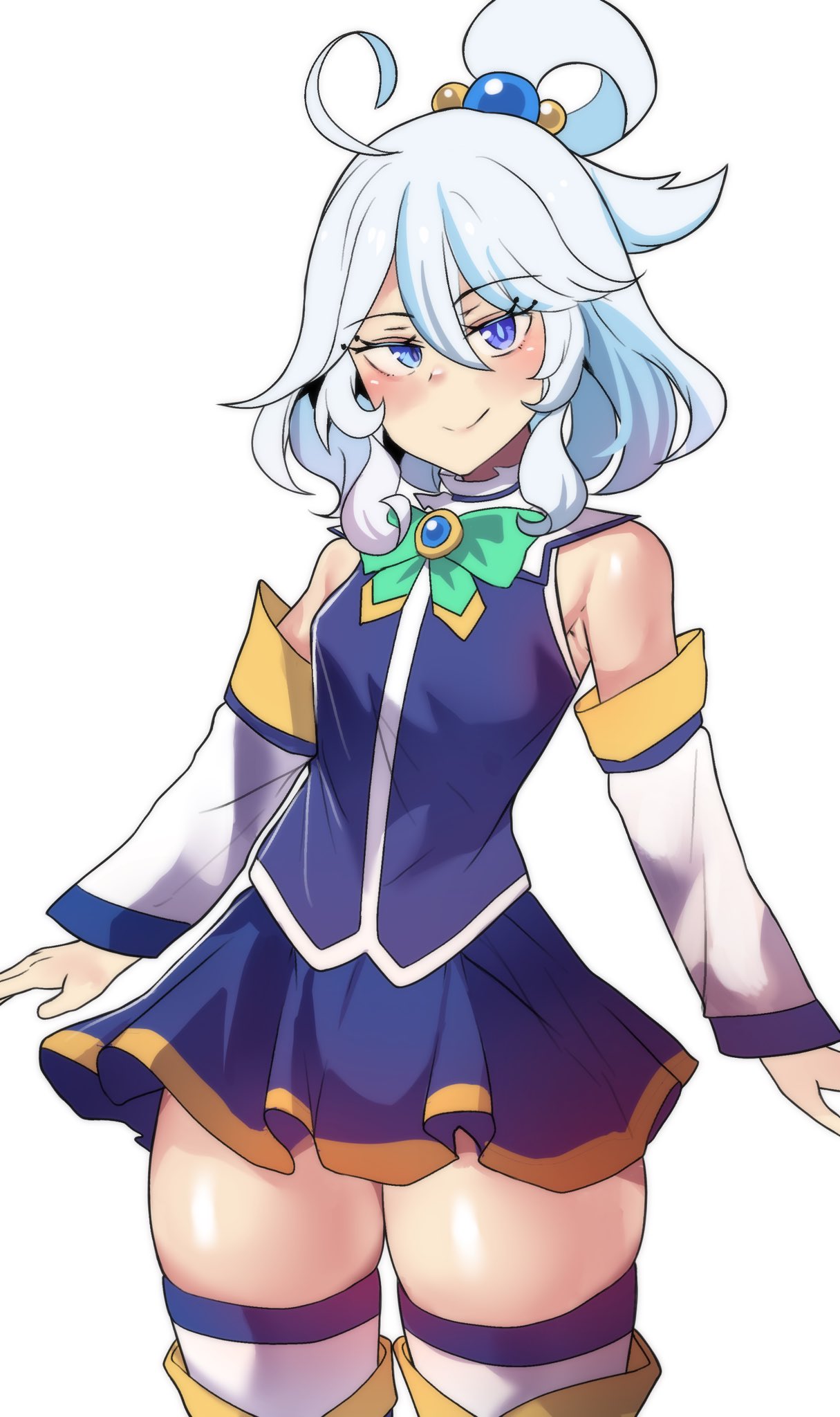 The Big ImageBoard (TBIB) - 1girl ahoge aqua (konosuba) aqua (konosuba) (cosplay) bare shoulders ...