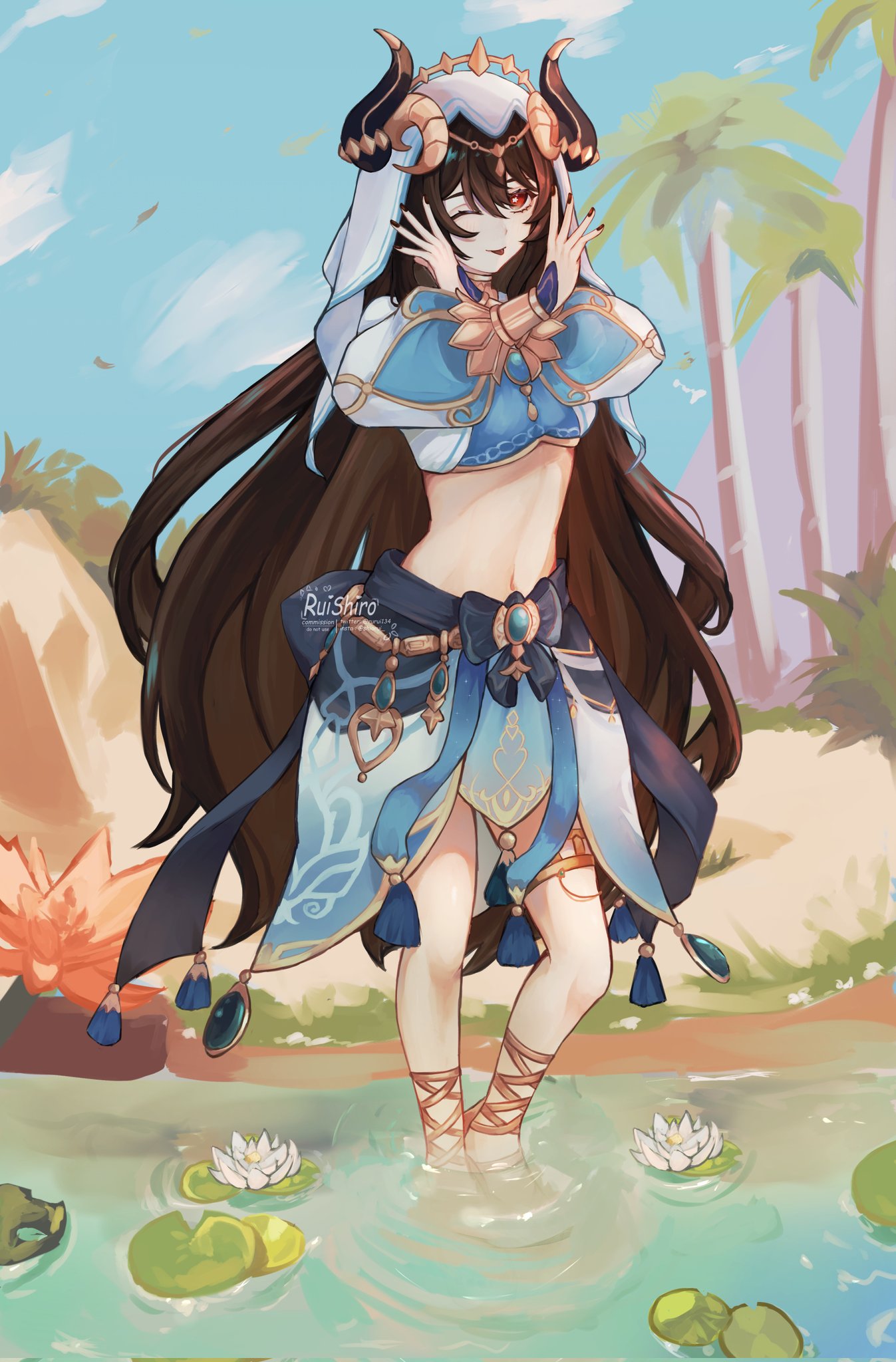 The Big ImageBoard (TBIB) - 1girl alternate costume alternate hairstyle blue dress brown eyes ...