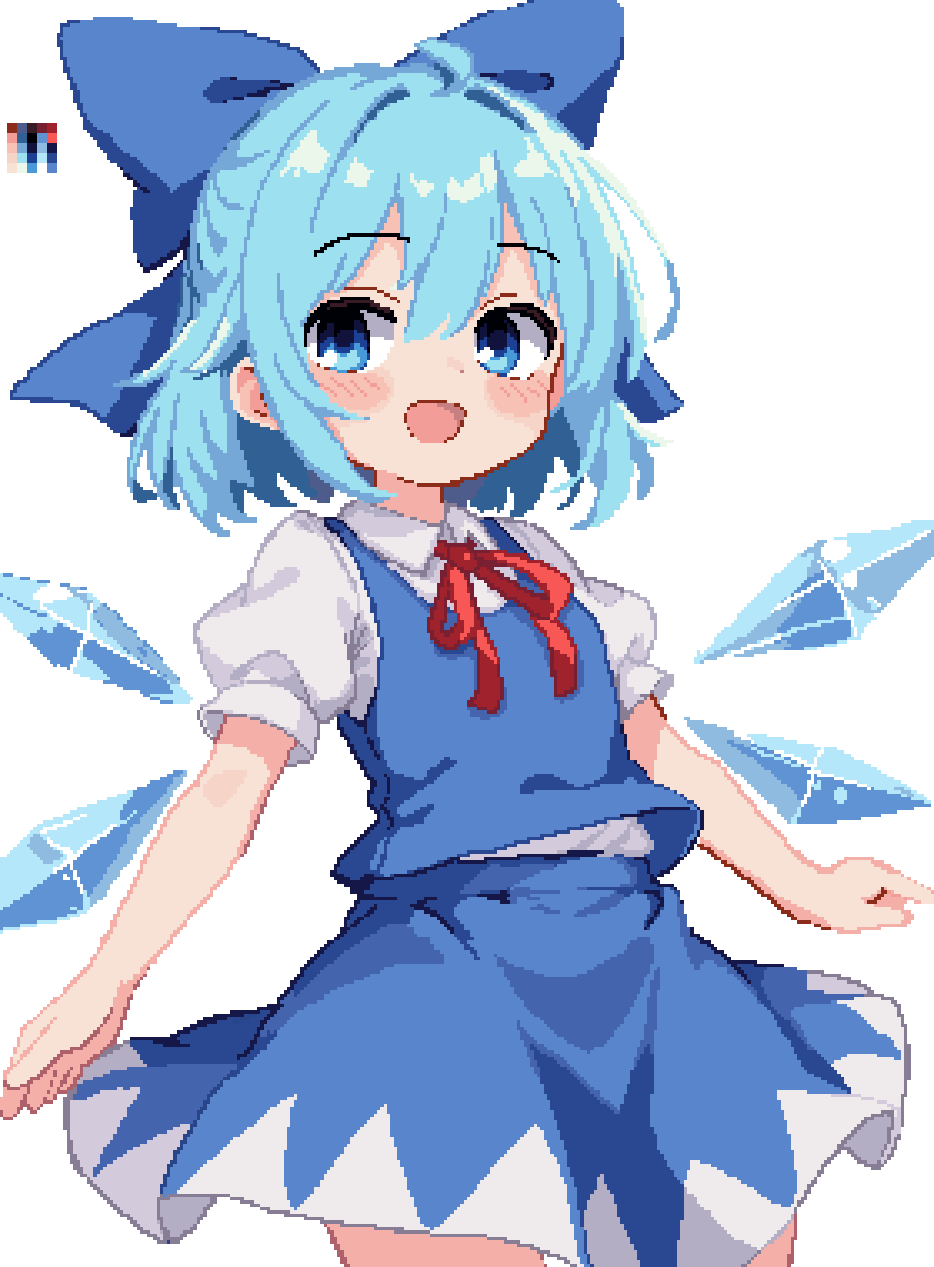 The Big ImageBoard (TBIB) - 1girl 999 (hansode) blue bow blue eyes blue hair blush bow cirno ...