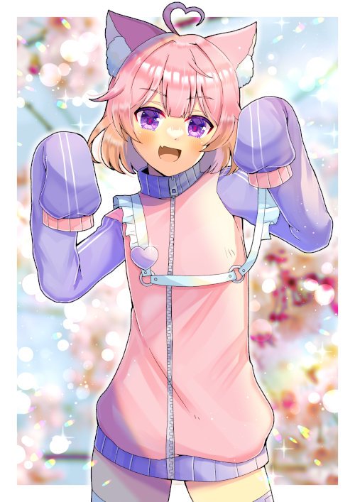 The Big ImageBoard (TBIB) - 1girl :d ahoge animal ear fluff animal ears blurry blurry background ...