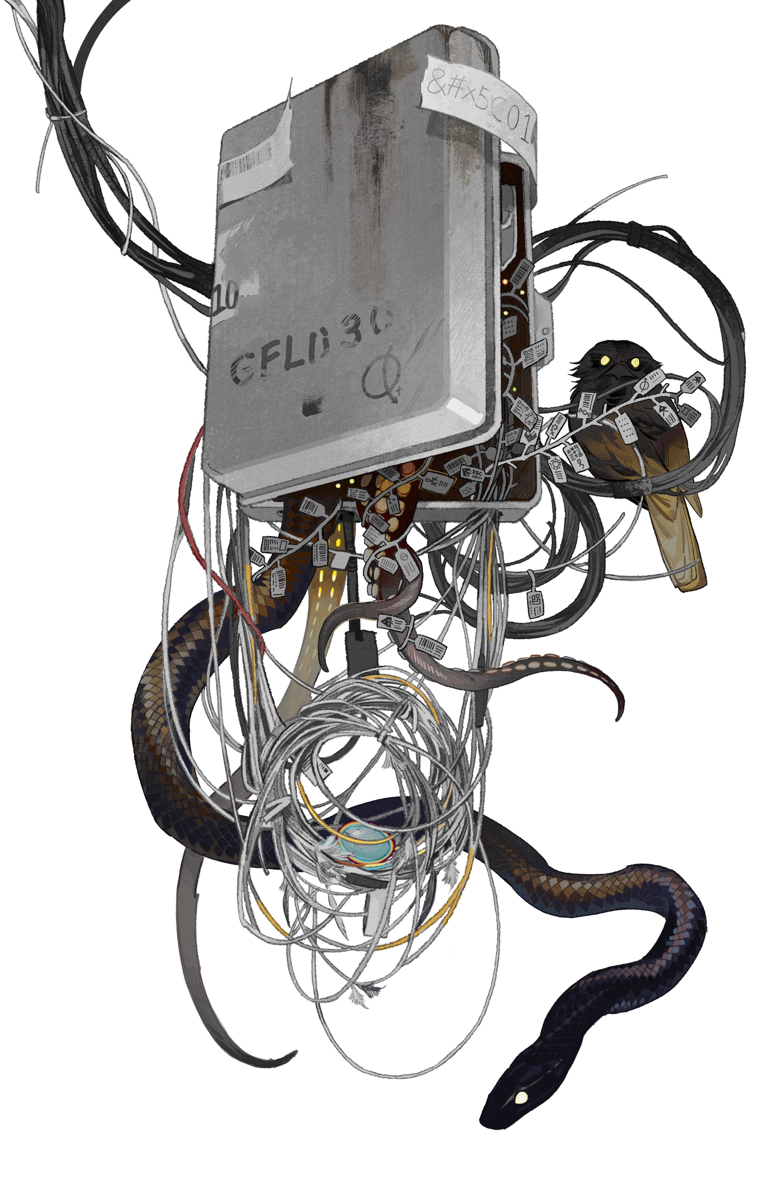 The Big ImageBoard (TBIB) - absurdres animal bird cable cable tie ...