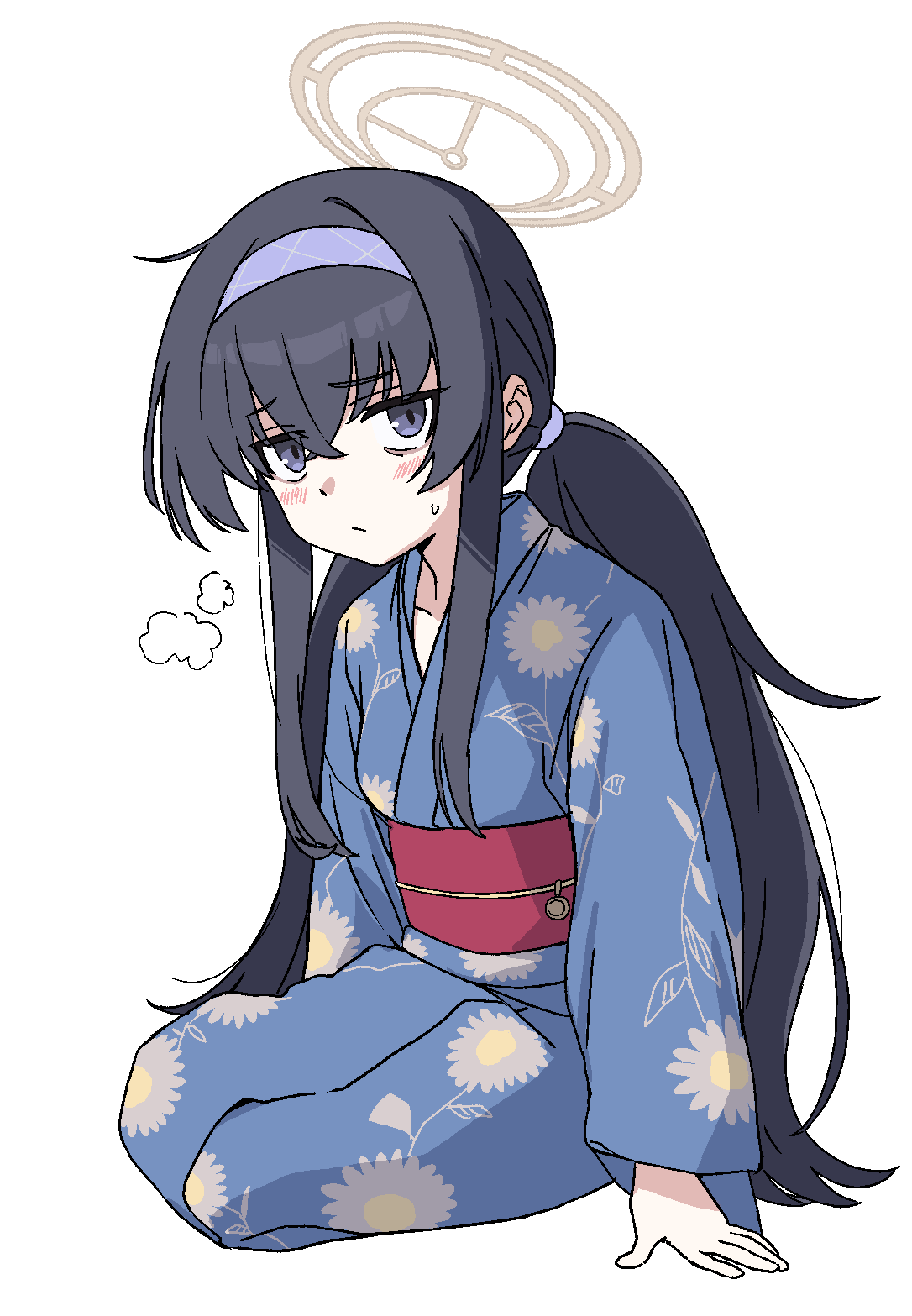 The Big ImageBoard (TBIB) - 1girl bags under eyes black hair blue archive blue eyes blue kimono ...