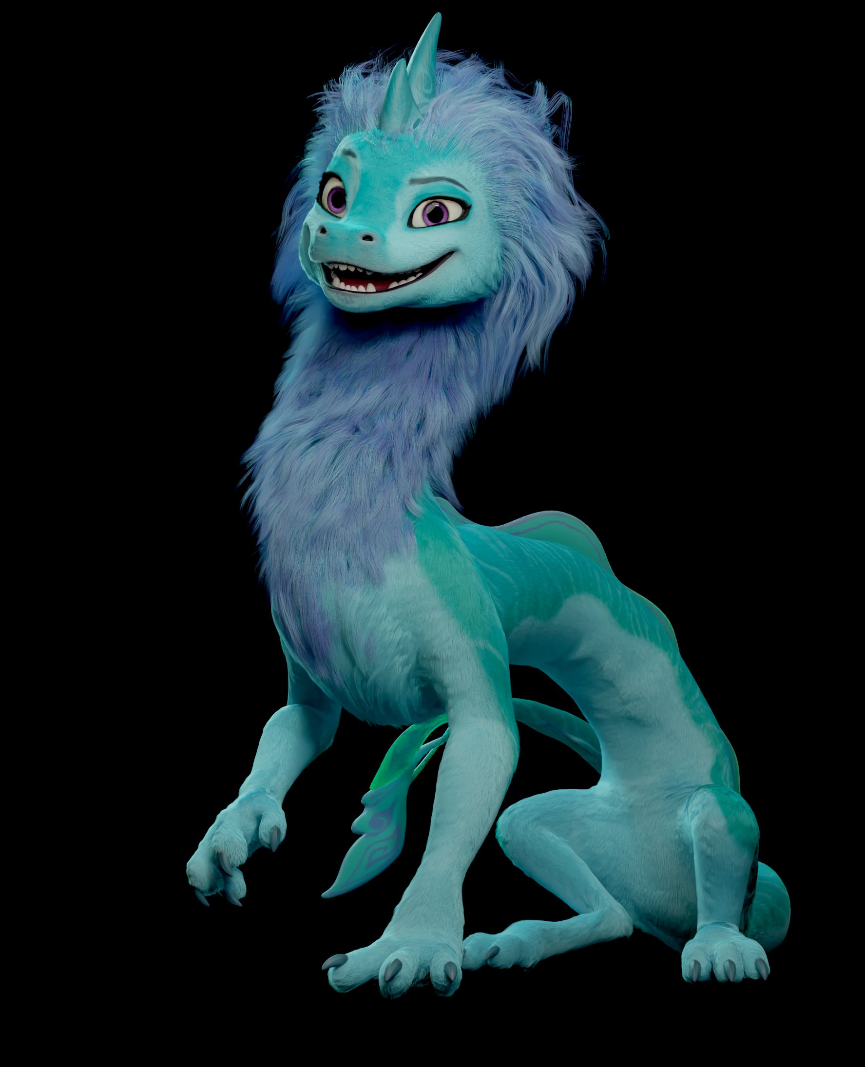 The Big ImageBoard (TBIB) - 2 horns 3d (artwork) aquatic dragon black ...