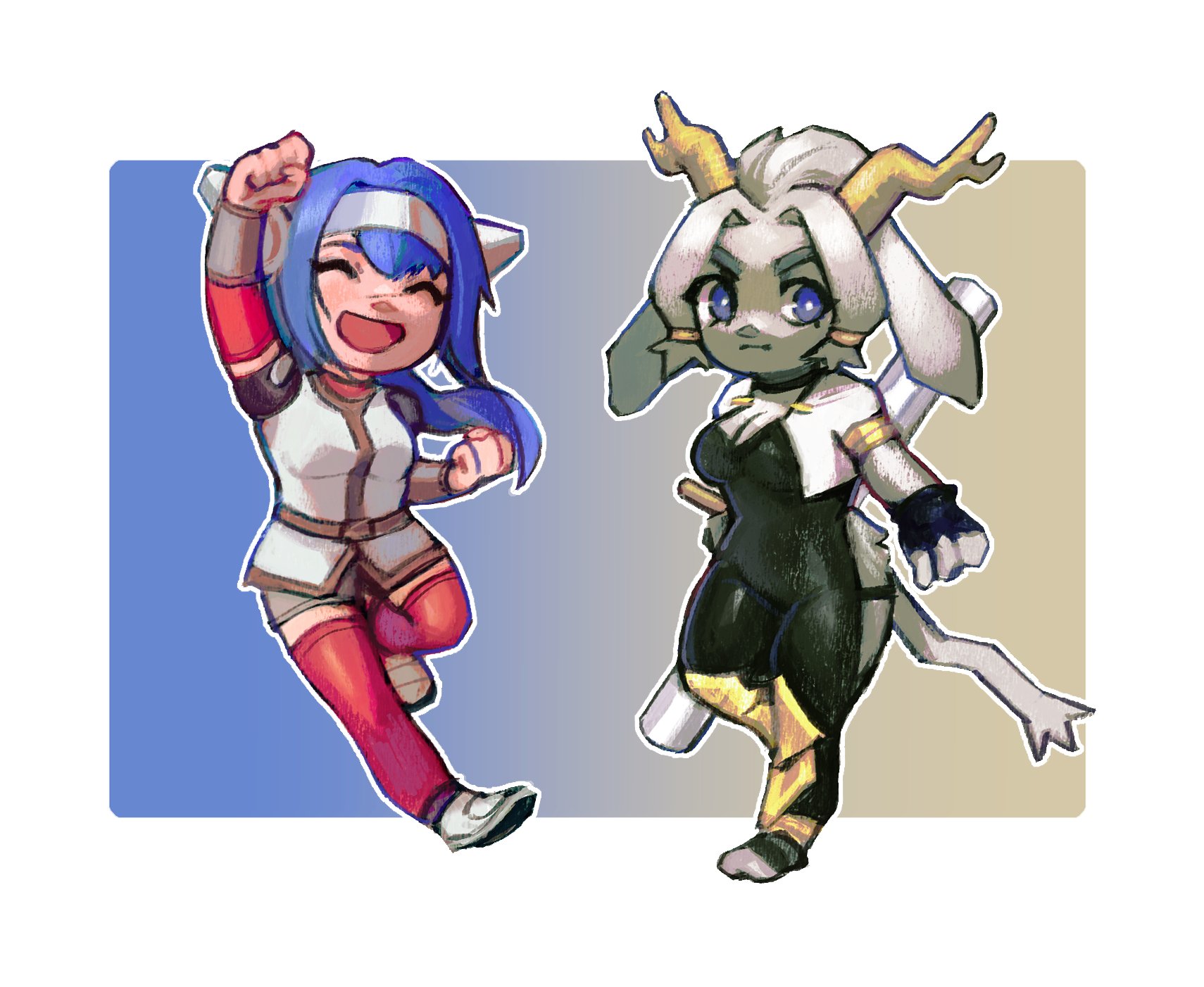 The Big ImageBoard (TBIB) - ambiguous species anthro antlers armor blue eyes blue hair bodysuit ...