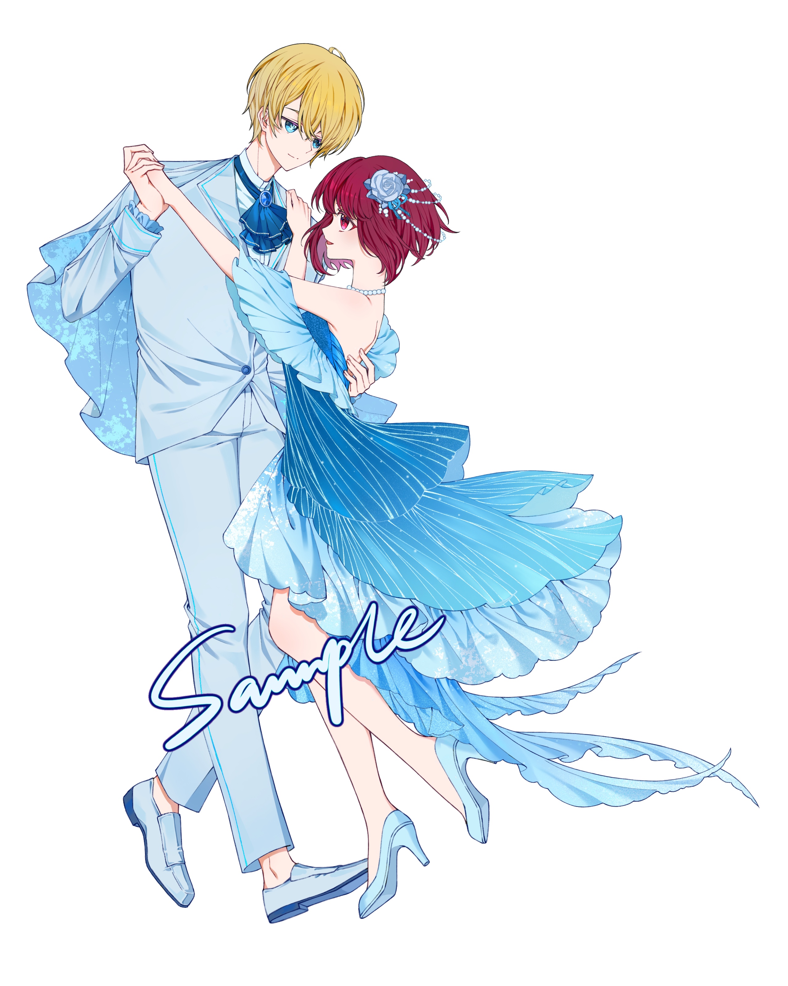 The Big ImageBoard (TBIB) - 1boy 1girl absurdres arima kana blonde hair blue dress blue eyes ...