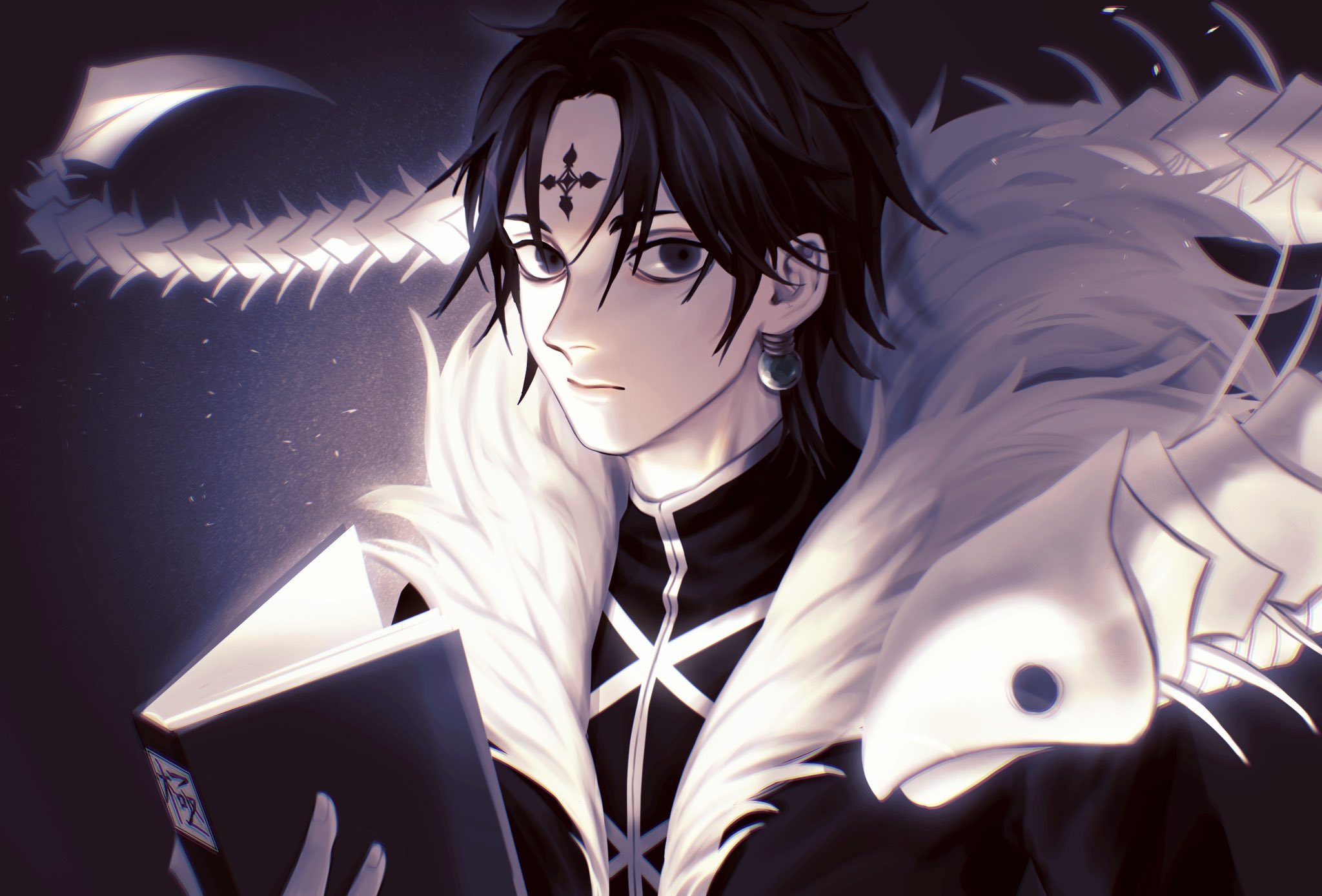 The Big ImageBoard (TBIB) - 1boy black hair black suit book chrollo ...