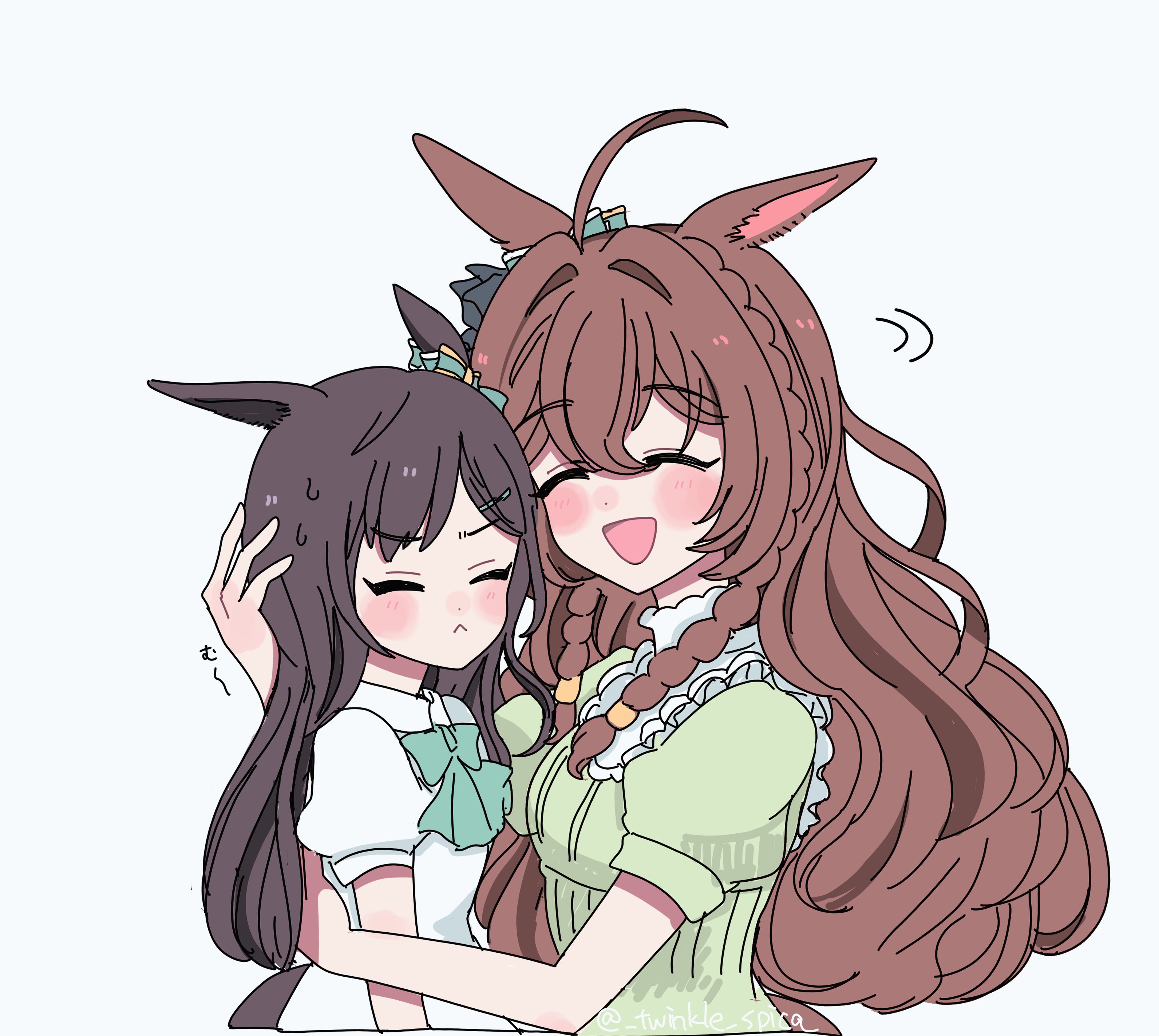 The Big ImageBoard (TBIB) - 2girls absurdres aged down ahoge alternate costume animal ears black ...