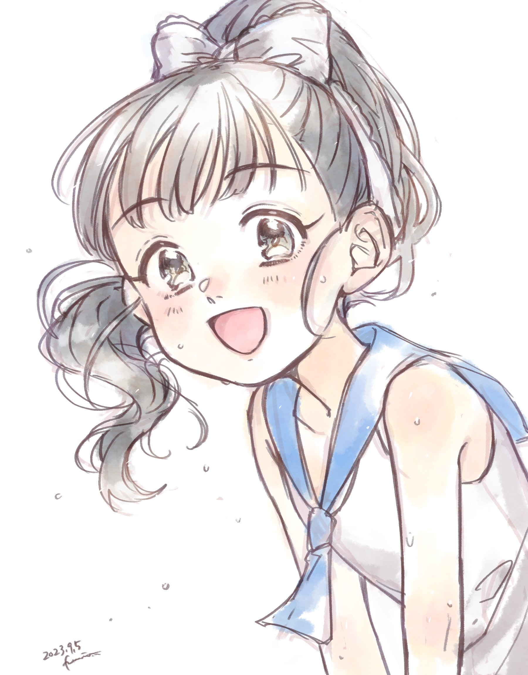 The Big ImageBoard (TBIB) - 1girl black eyes black hair blue ...