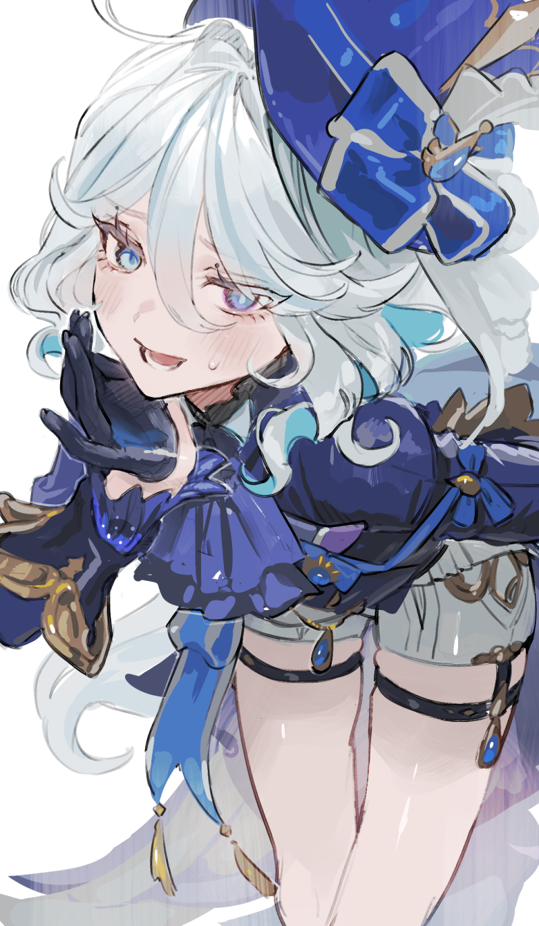 The Big ImageBoard (TBIB) - 1girl ahoge ascot black gloves blue ascot blue eyes blue hair blue ...