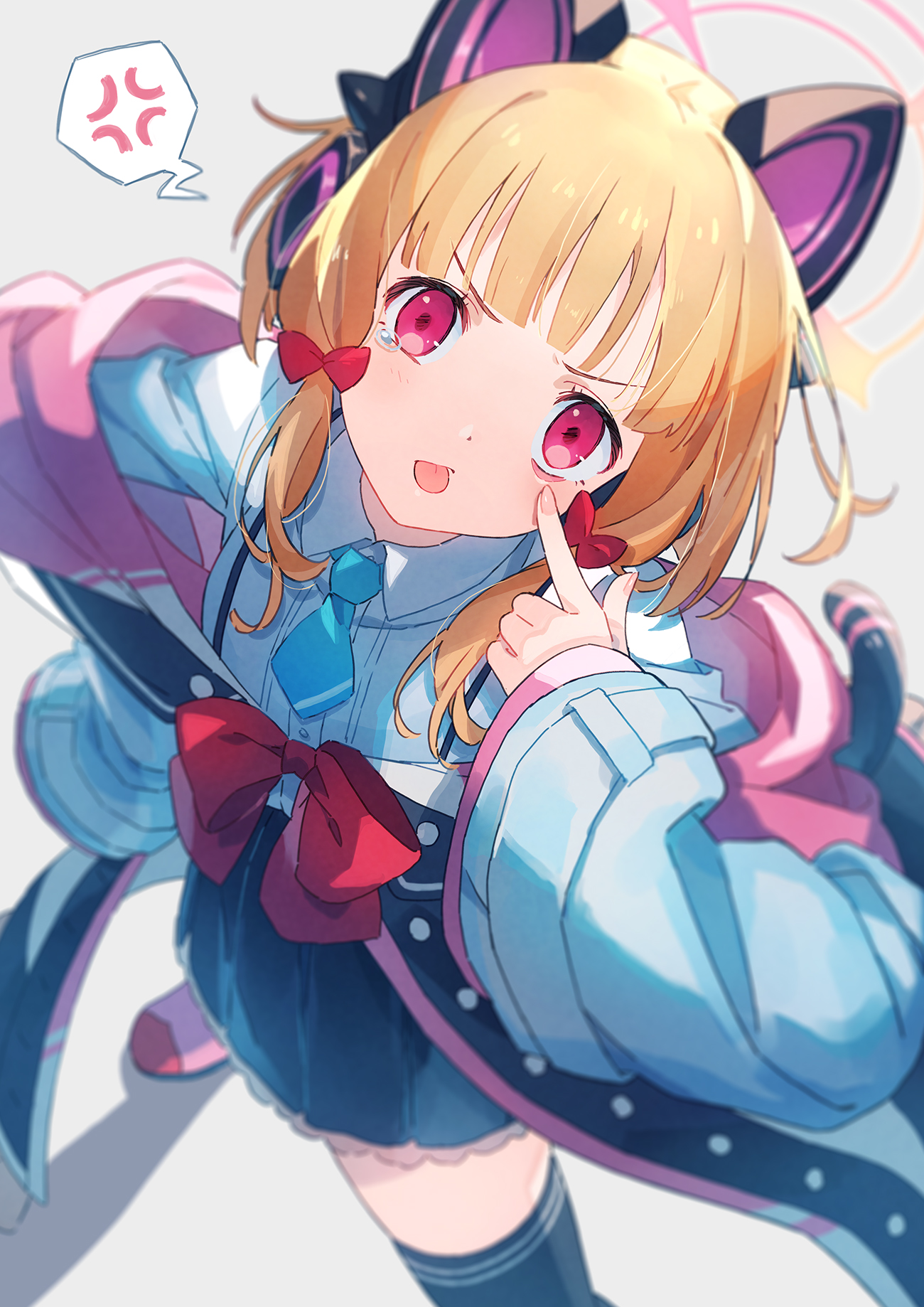 The Big ImageBoard (TBIB) - 1girl akanbe anger vein animal ear headphones animal ears black ...