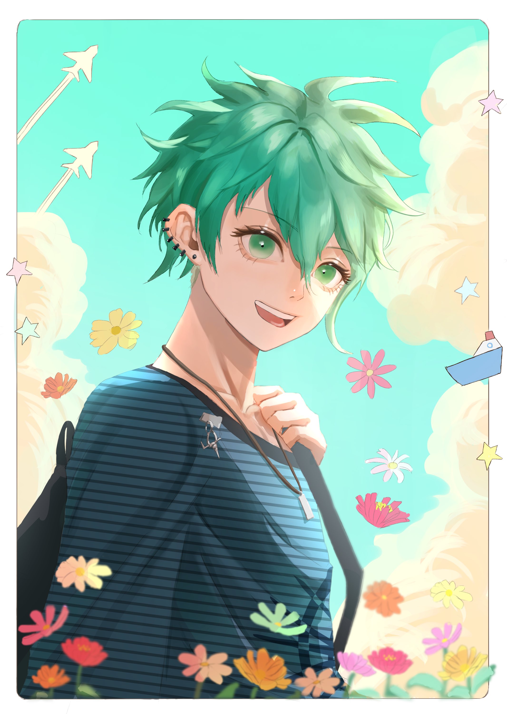 The Big ImageBoard (TBIB) - 1boy :d absurdres amami rantaro backpack ...