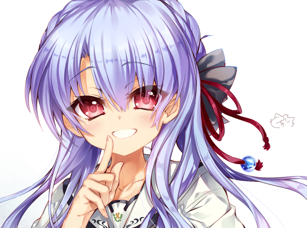 The Big ImageBoard (TBIB) - 1girl :d black bow blue hair blush bow ...