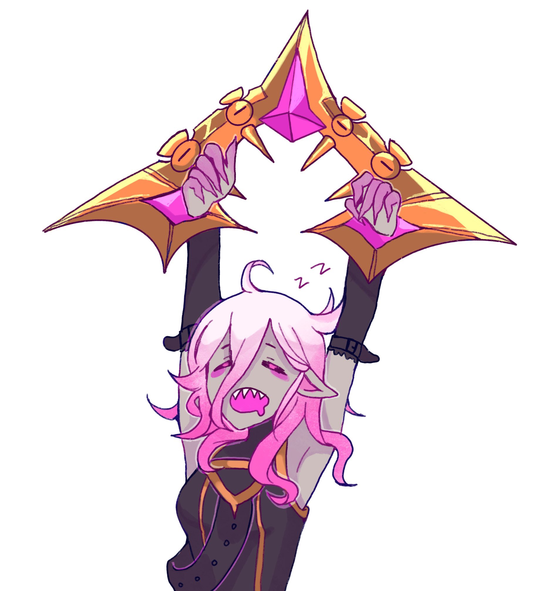 The Big ImageBoard (TBIB) - 1girl ahoge arms up briar (league of ...