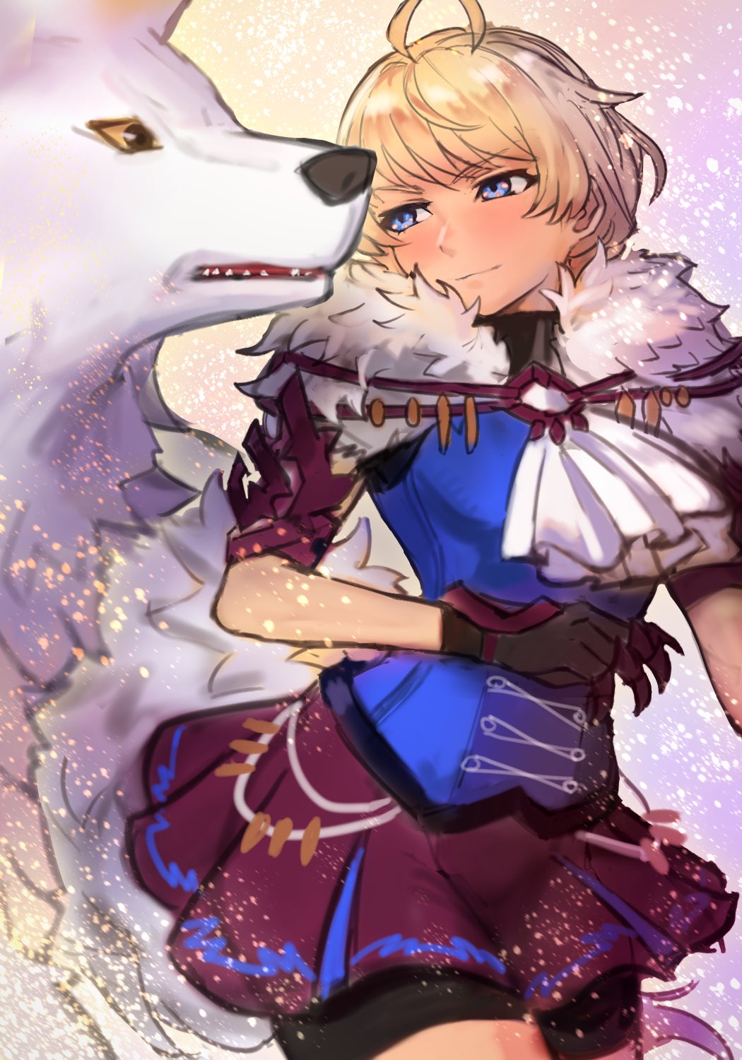 The Big ImageBoard (TBIB) - 1girl ahoge ascot black gloves black shorts blonde hair blue eyes ...