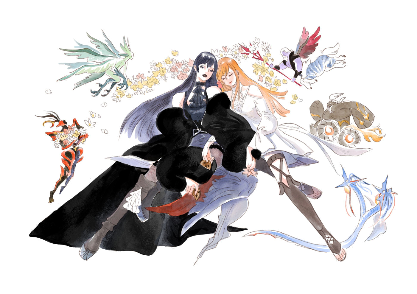 The Big ImageBoard (TBIB) - 2girls biscuit (bread) black hair brown ...