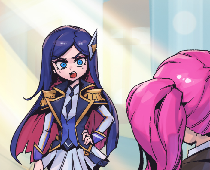 The Big ImageBoard (TBIB) - 2girls :o arm at side battle academia ...