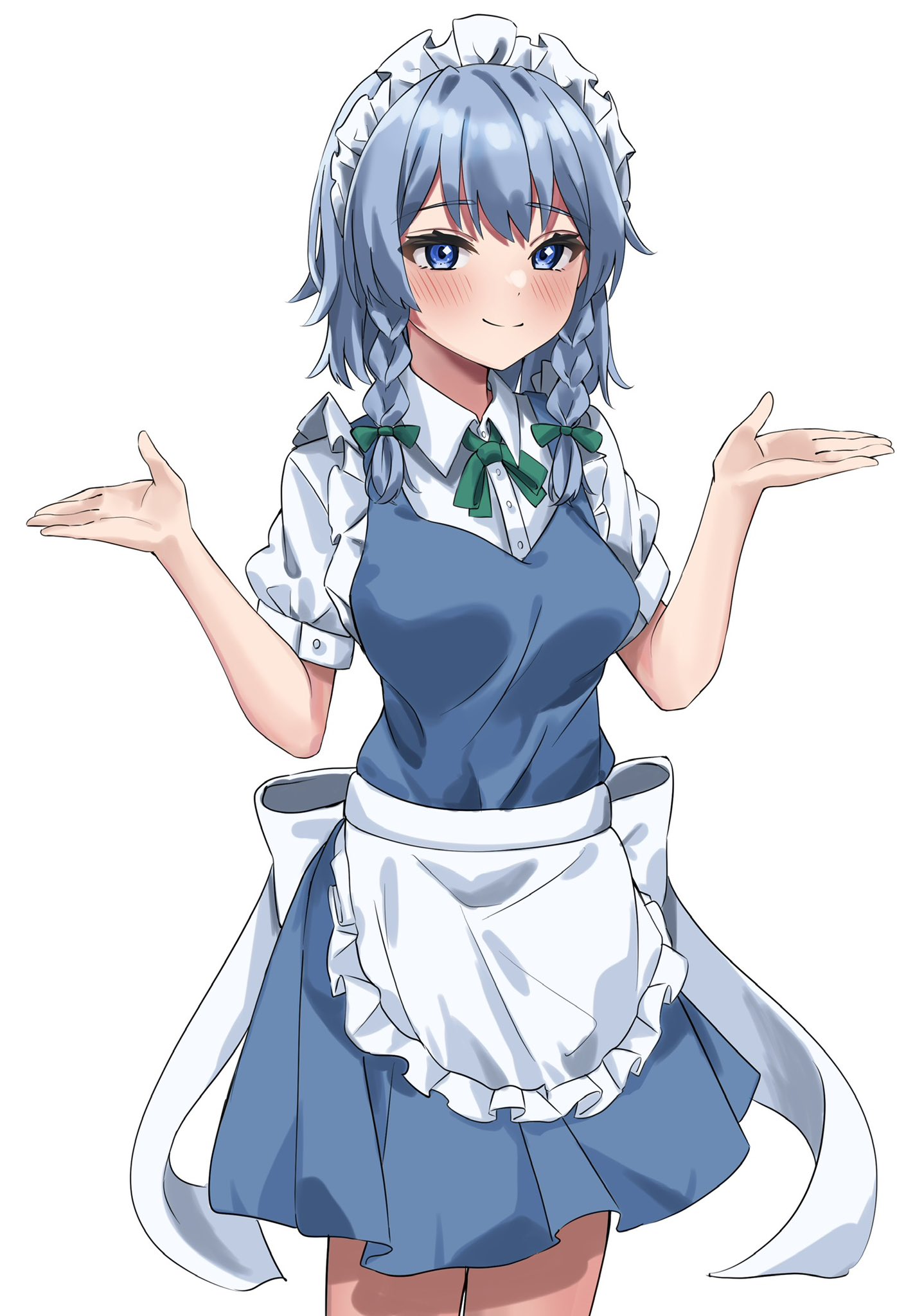 The Big ImageBoard (TBIB) - 1girl apron blue dress blue eyes blue hair ...