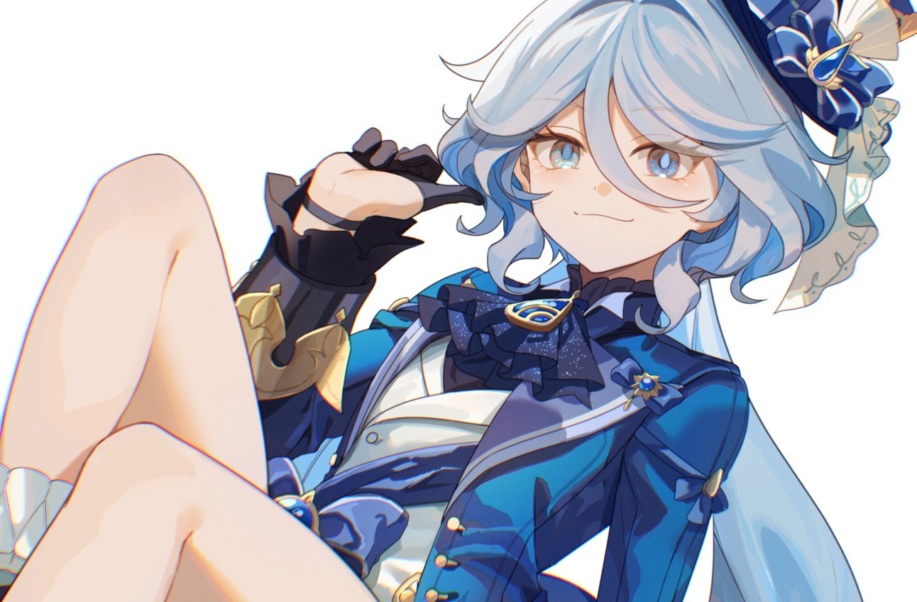 The Big ImageBoard (TBIB) - 1girl black gloves blue bow blue eyes blue gemstone blue hair blue ...