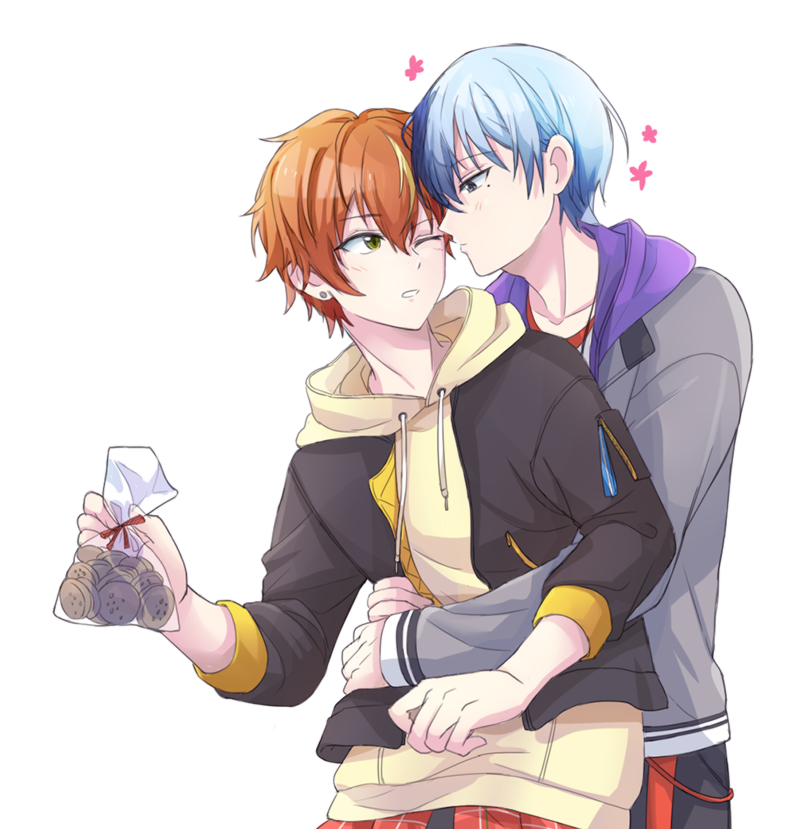 The Big ImageBoard (TBIB) - 2boys aoyagi touya blonde hair blue hair blush commentary cowboy ...