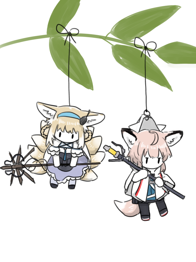 The Big ImageBoard (TBIB) - 2girls ahoge animal ear fluff animal ears arknights blonde hair blue ...