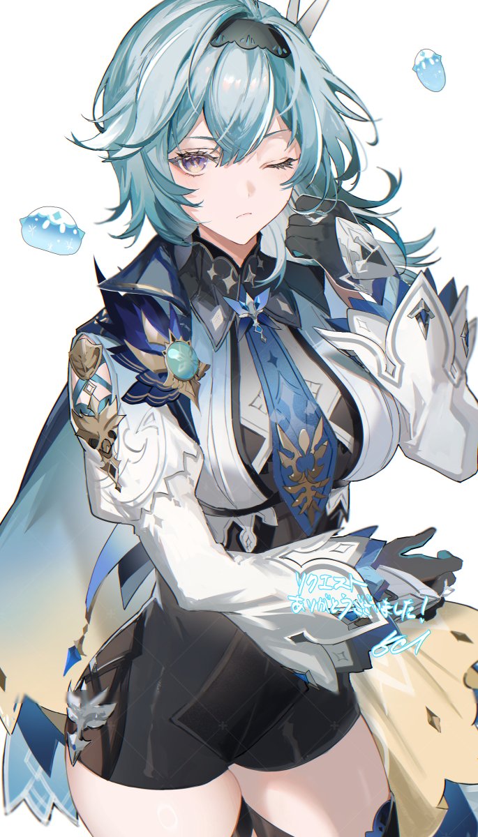 The Big Imageboard Tbib 1girl Black Gloves Black Hairband Blue Cape