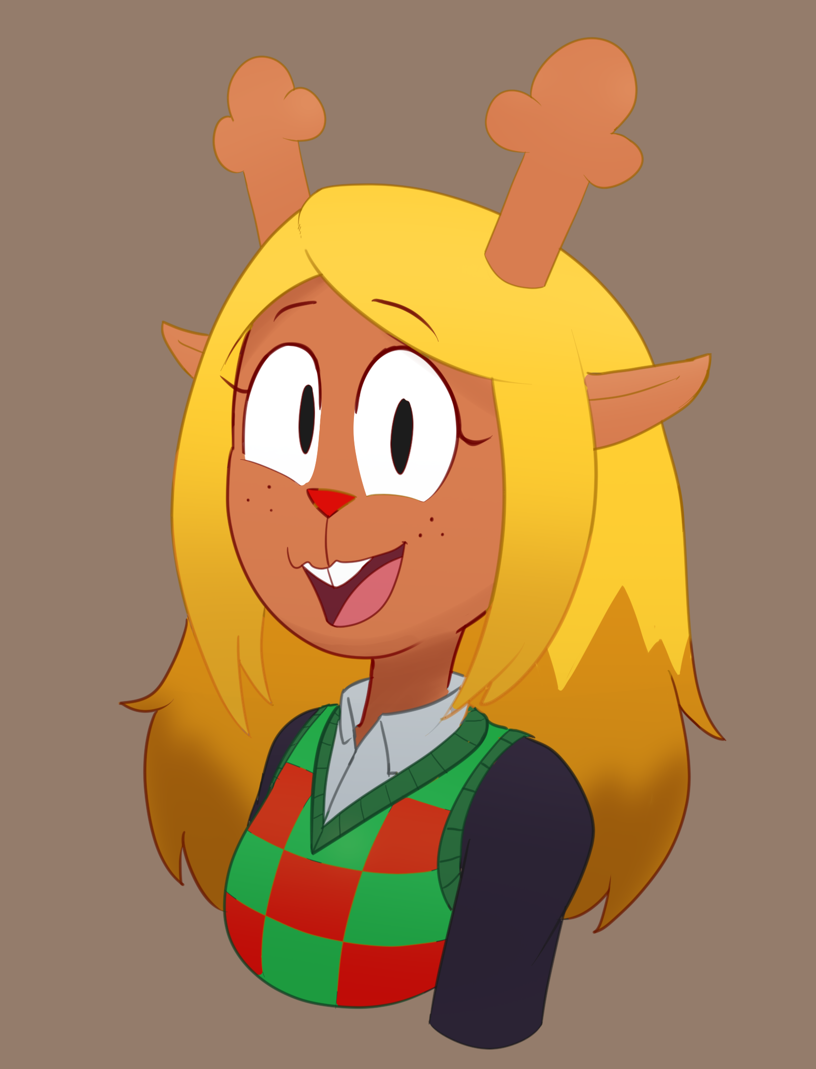 The Big ImageBoard (TBIB) - anthro antlers bust portrait checkered ...
