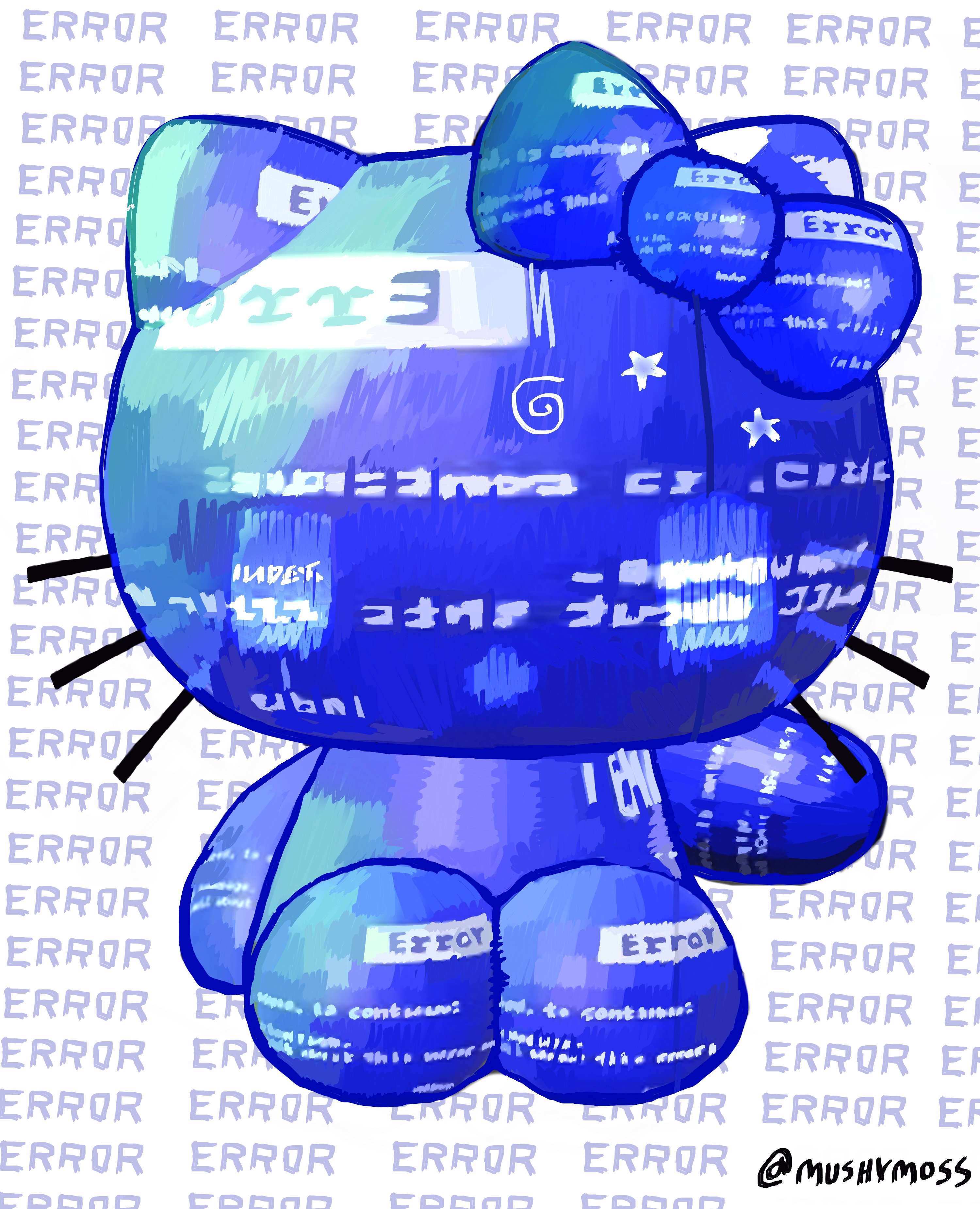 The Big Imageboard Tbib Absurdres Blue Screen Of Death Blue Theme Bow Commentary English