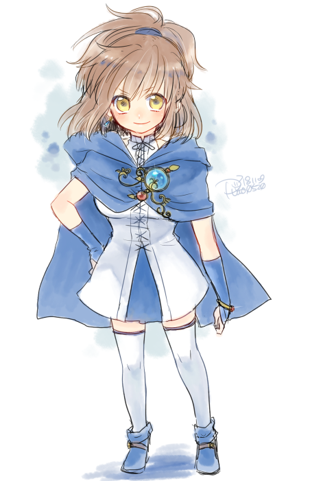 The Big Imageboard Tbib 1girl Arle Nadja Blue Skirt Blush Brown