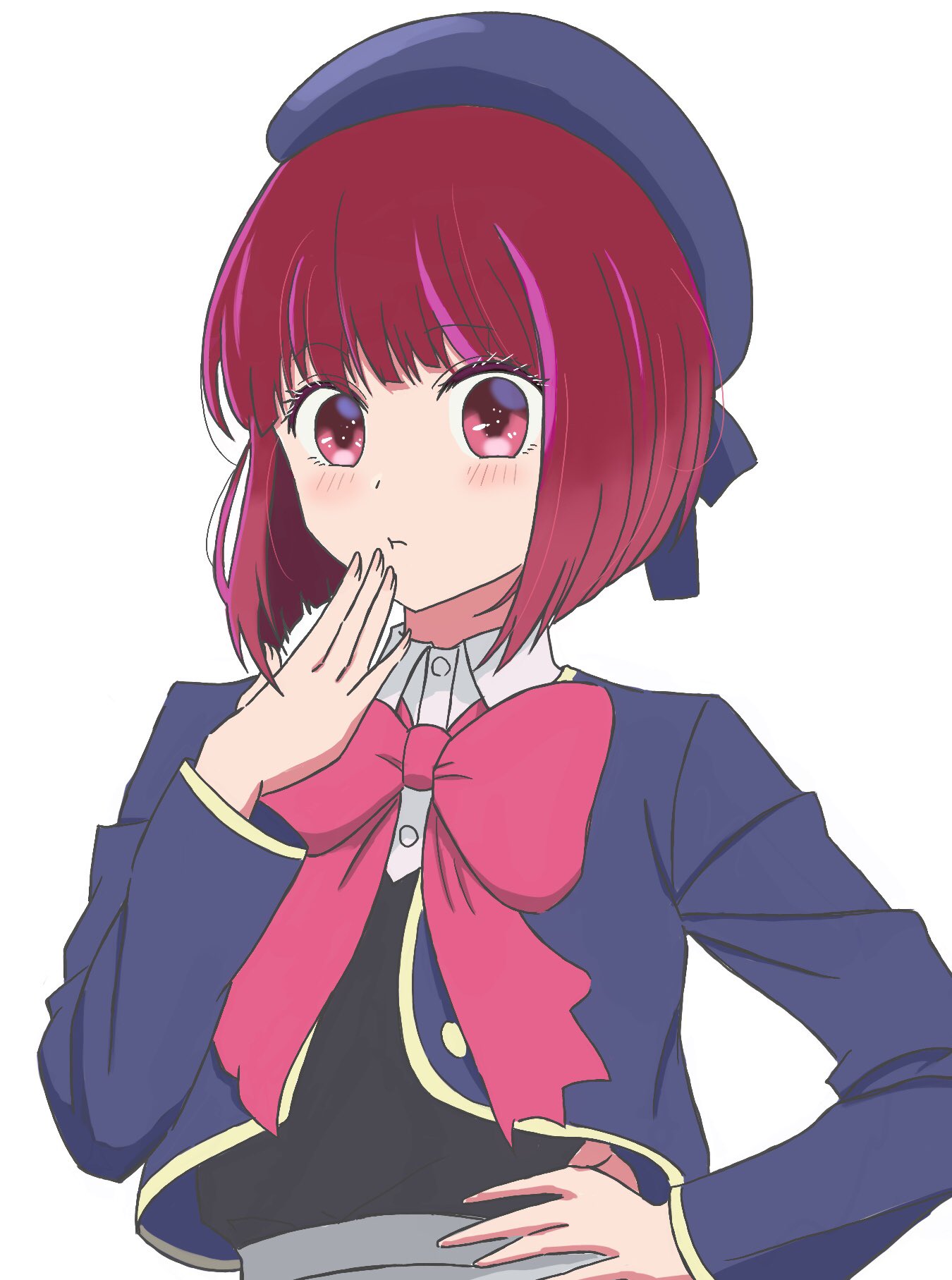 The Big ImageBoard (TBIB) - 1girl :t arima kana beret blue hat blue jacket blunt bangs bob cut ...