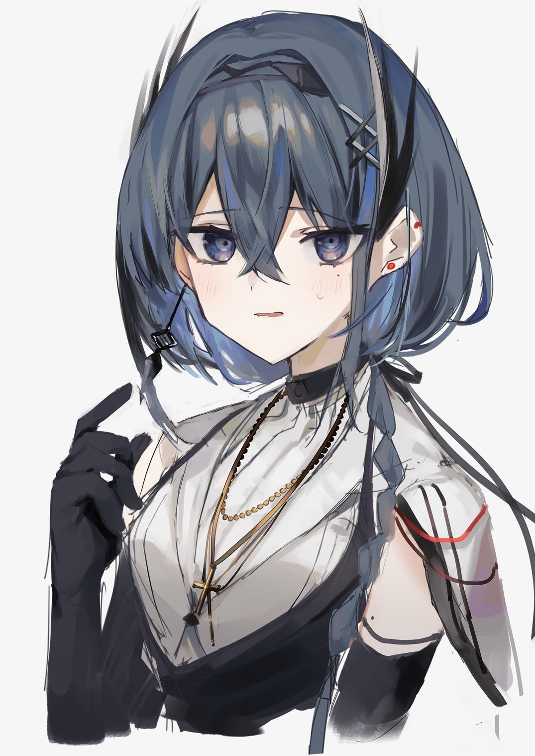 The Big ImageBoard (TBIB) - 1girl arknights black eyes black gloves black hair black hairband ...