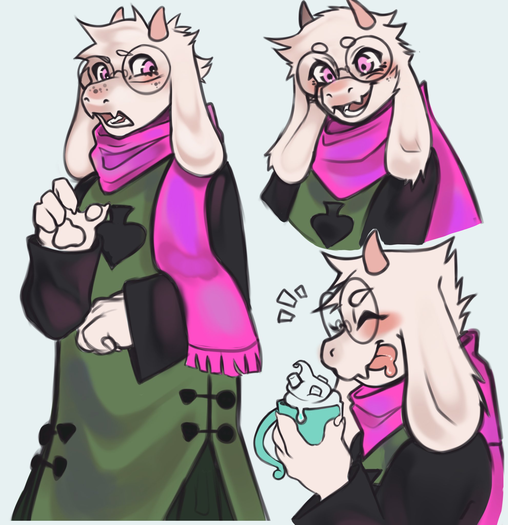 The Big ImageBoard (TBIB) - 2023 anthro blush bovid caprine clothing deltarune eyewear glasses ...