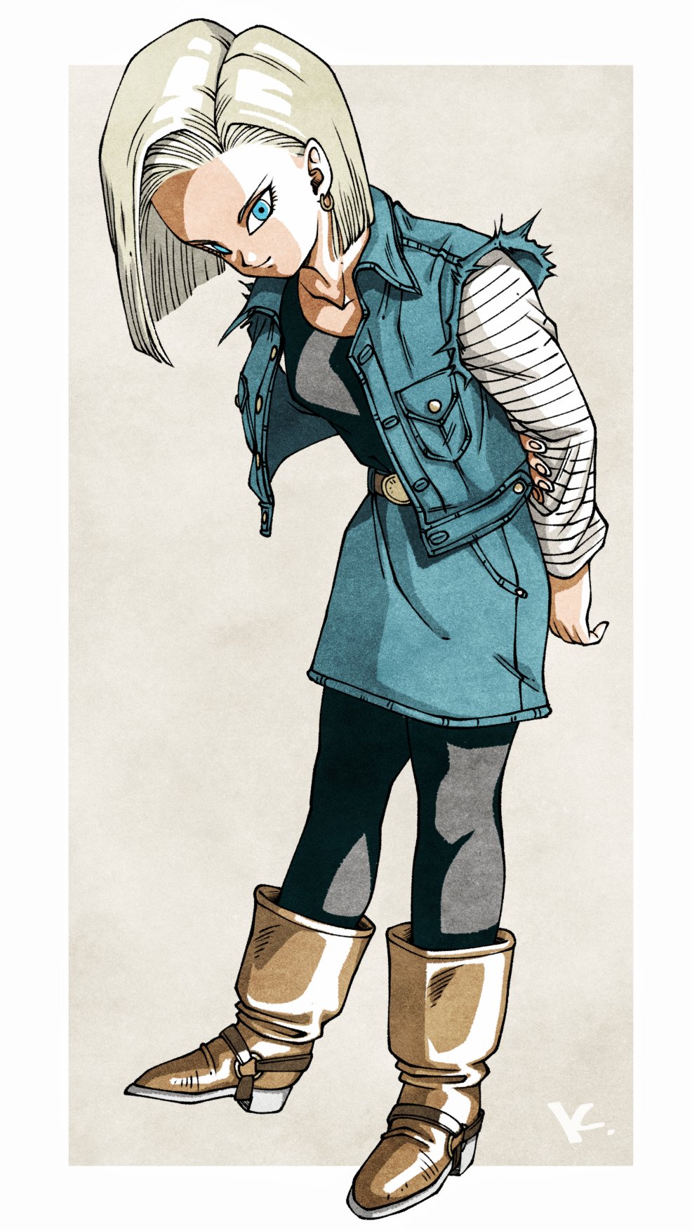 The Big ImageBoard (TBIB) - 1girl android 18 black pantyhose blonde ...