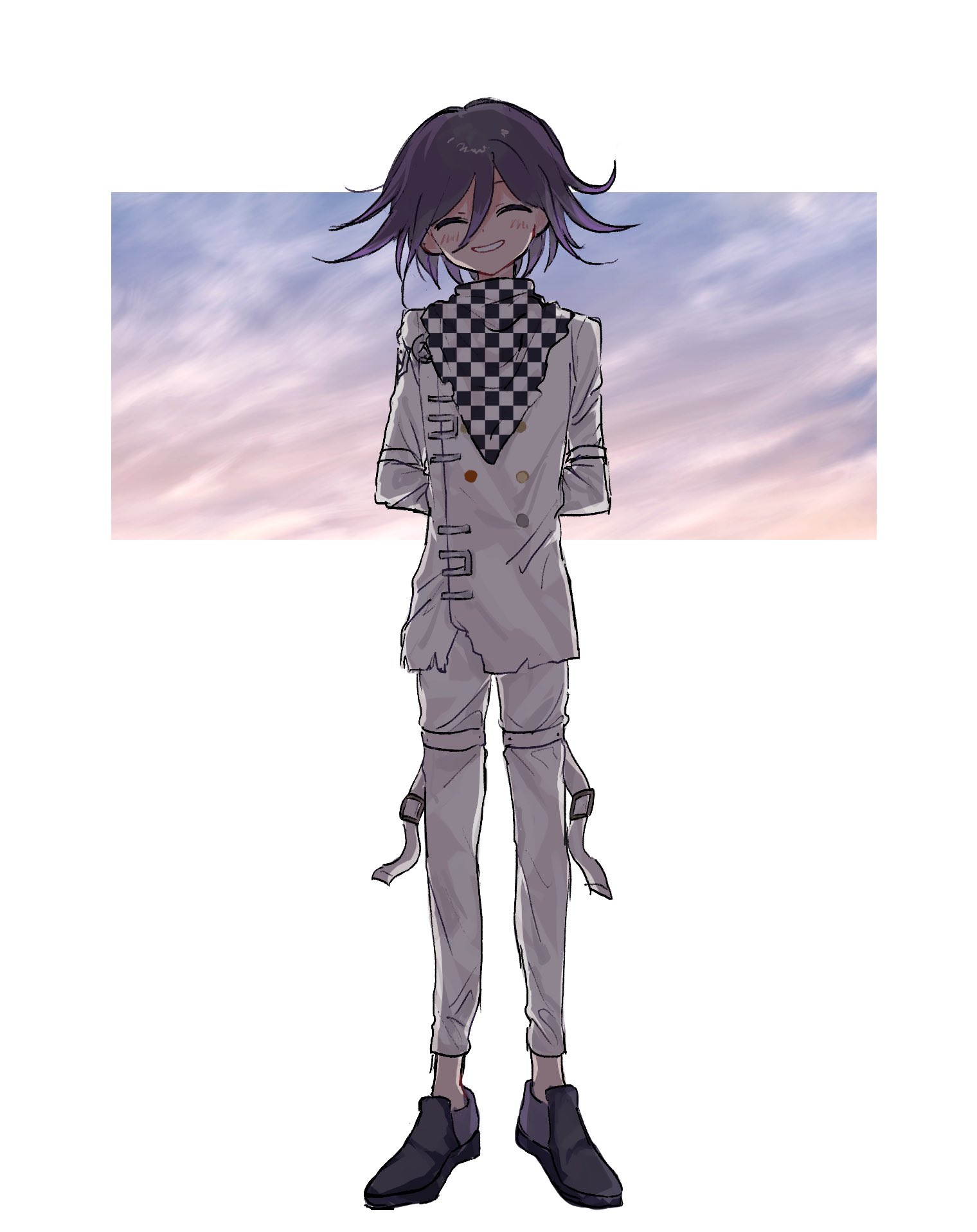 The Big ImageBoard (TBIB) - 1boy arms behind back black hair blush ...