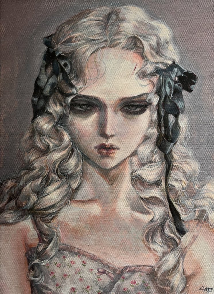 The Big Imageboard Tbib 1girl Bare Shoulders Black Ribbon Closed