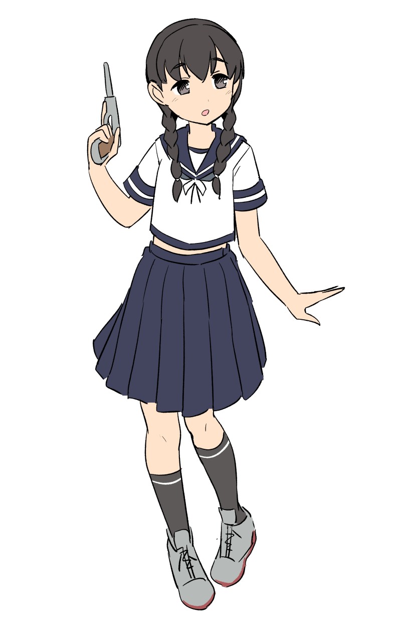 The Big ImageBoard (TBIB) - 1girl black hair black socks blue sailor ...