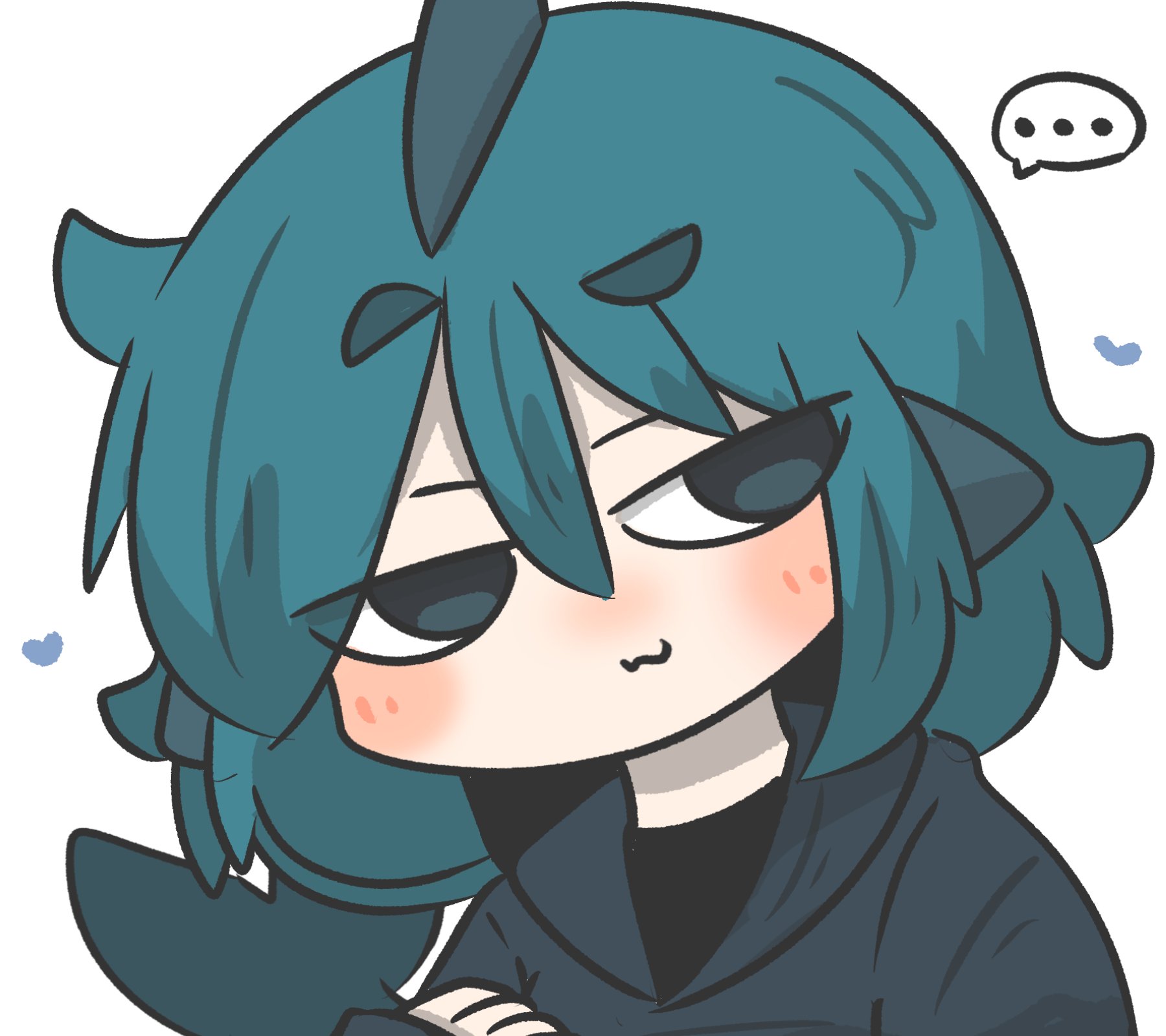 The Big ImageBoard (TBIB) - ... 1girl :3 black hoodie blue eyes blue ...