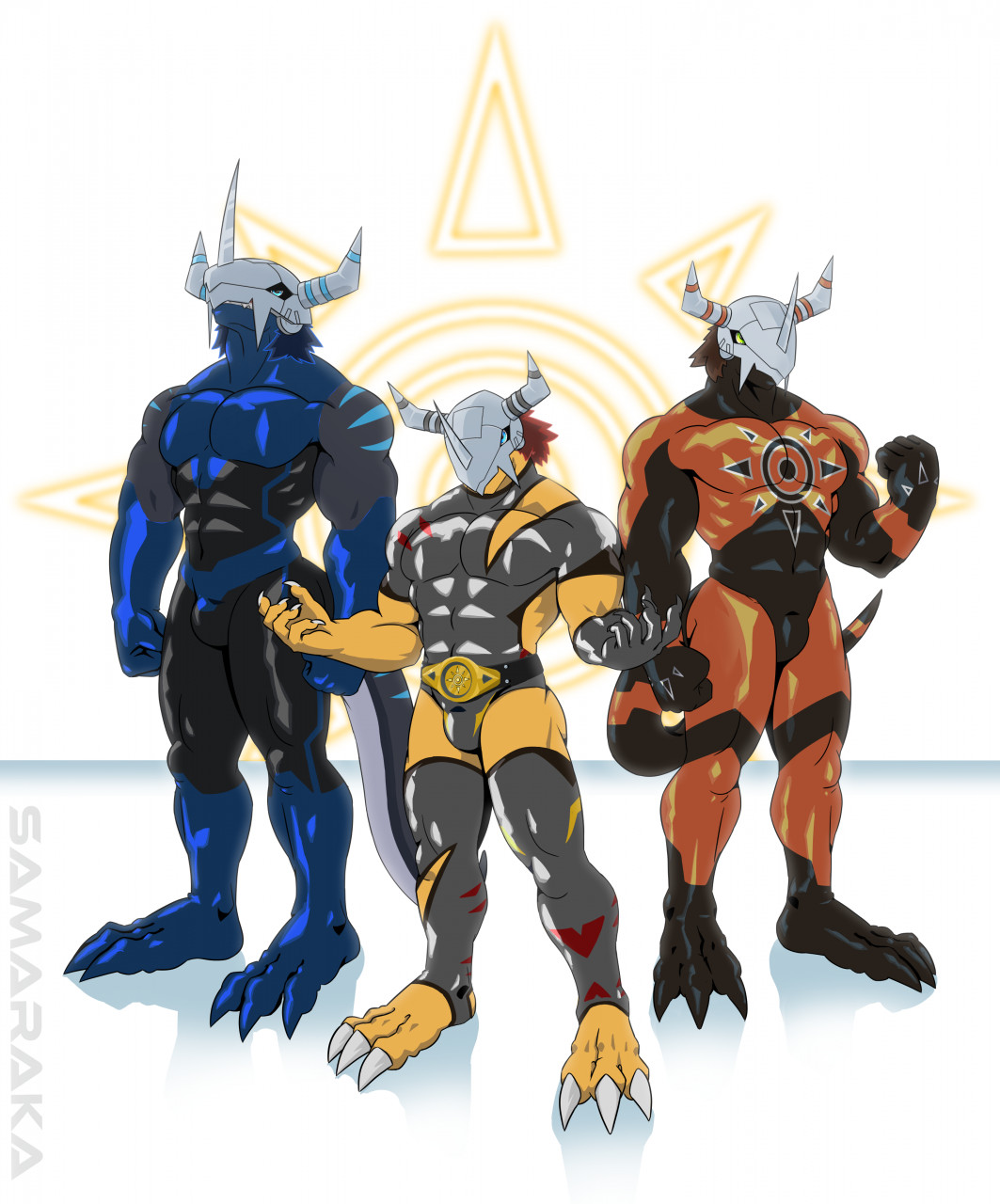 The Big ImageBoard (TBIB) - anthro armor bandai namco blue eyes blue hair blue stripes brown ...