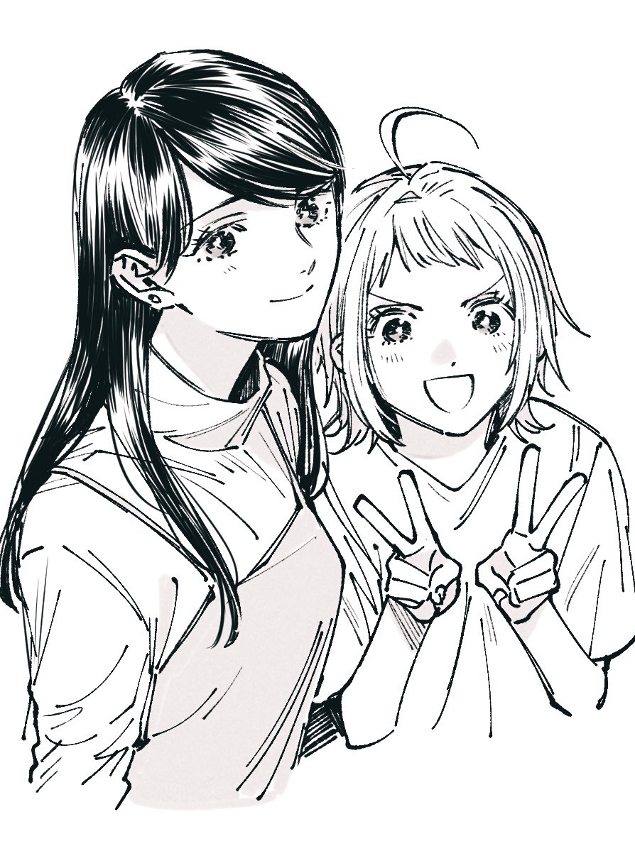 The Big ImageBoard (TBIB) - 2dk g pen mezamashidokei 2girls :d ahoge apron double v fujimura ...