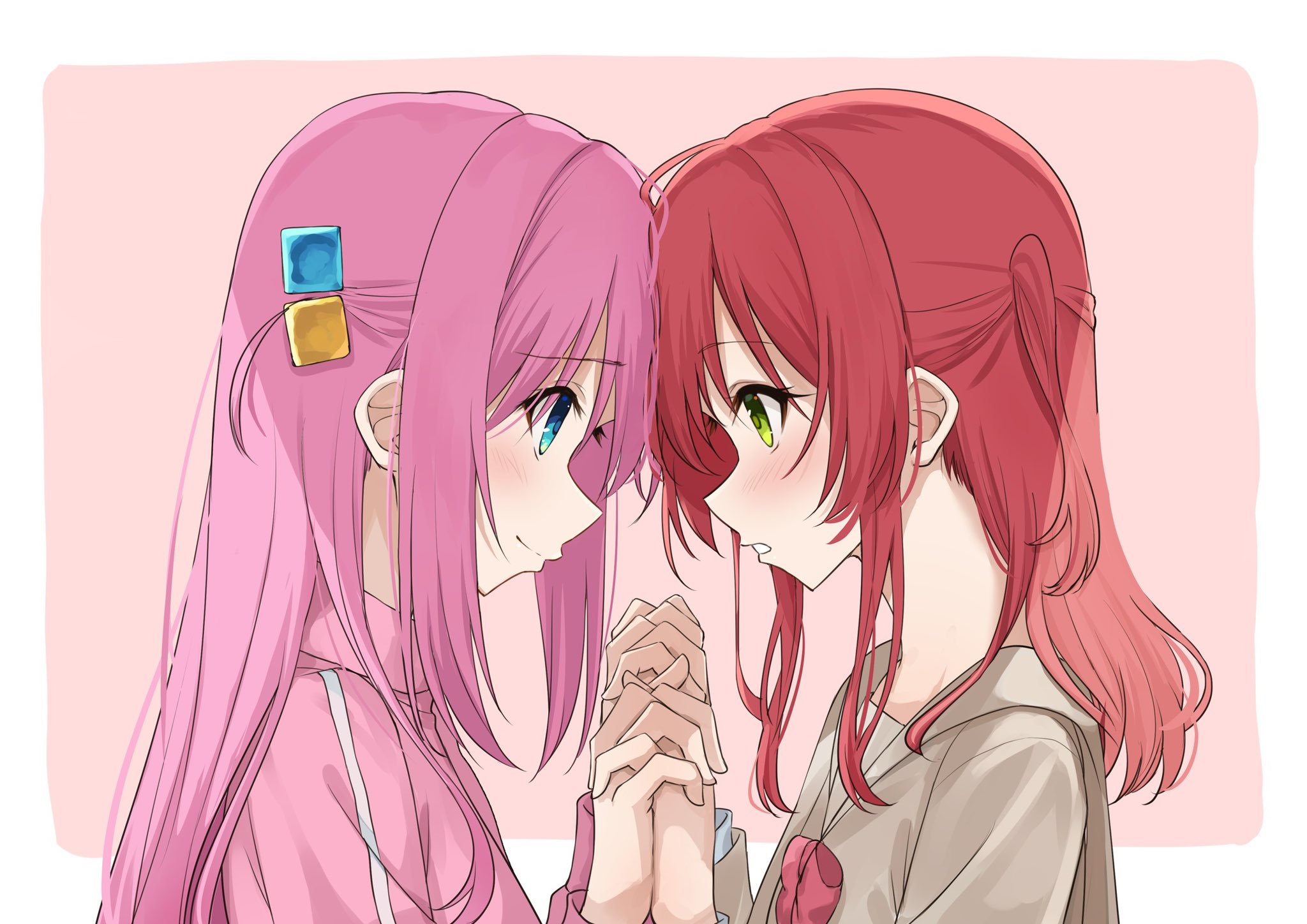 The Big ImageBoard (TBIB) - 2girls ahoge blonde hair blush bocchi the rock! brown eyes closed ...