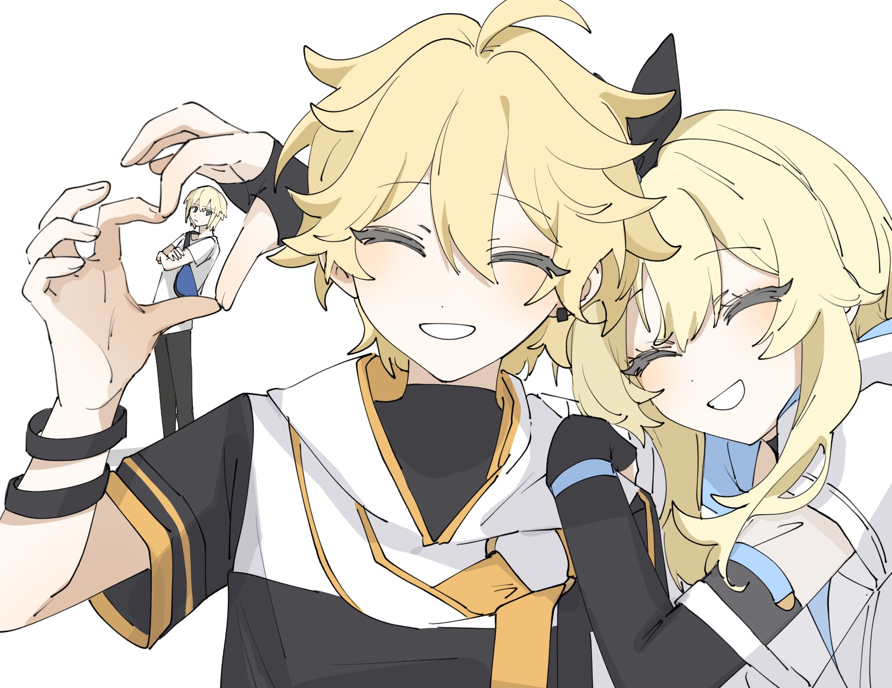 The Big ImageBoard (TBIB) - 1girl 2boys aether (genshin impact) ahoge ...